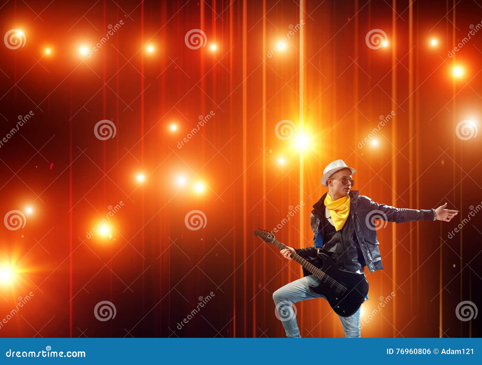 Rock star on stage stock photo. Image of concert, glory - 76960806