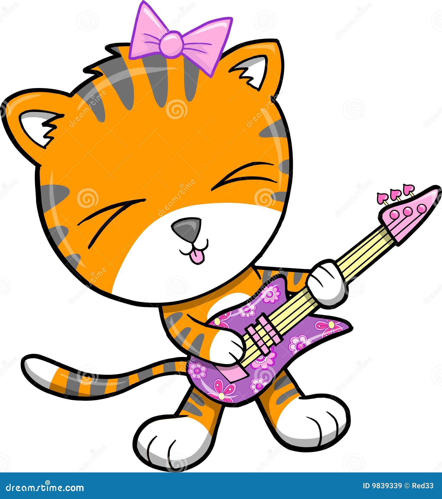 Rock Star Tiger Vector Illustration Stock Vector - Illustration of ...