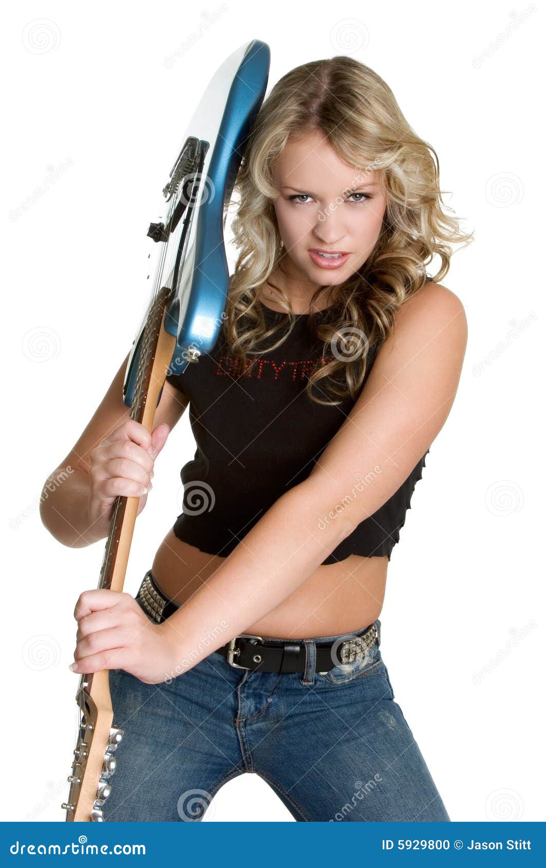 Rock Star Woman stock photo. Image of star, teen, isolated - 5929800