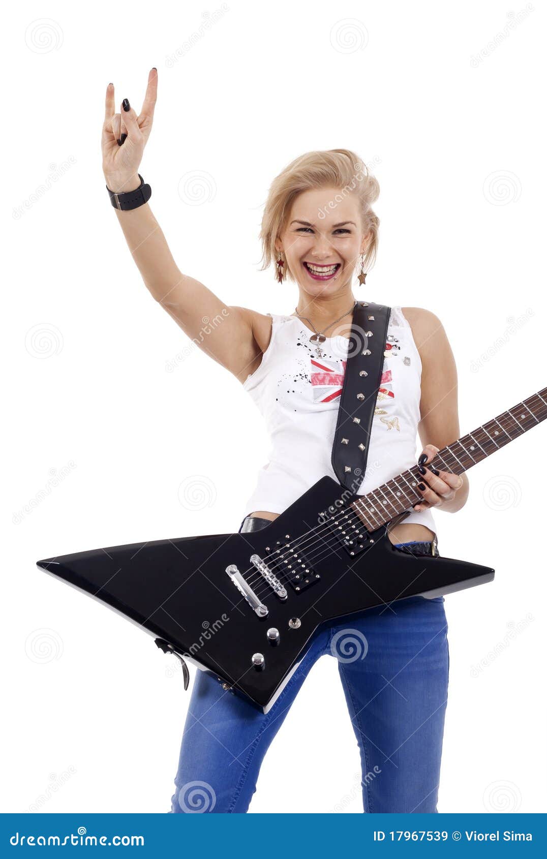 Rock Star Woman Gesturing Rock Sign Stock Image - Image of life ...