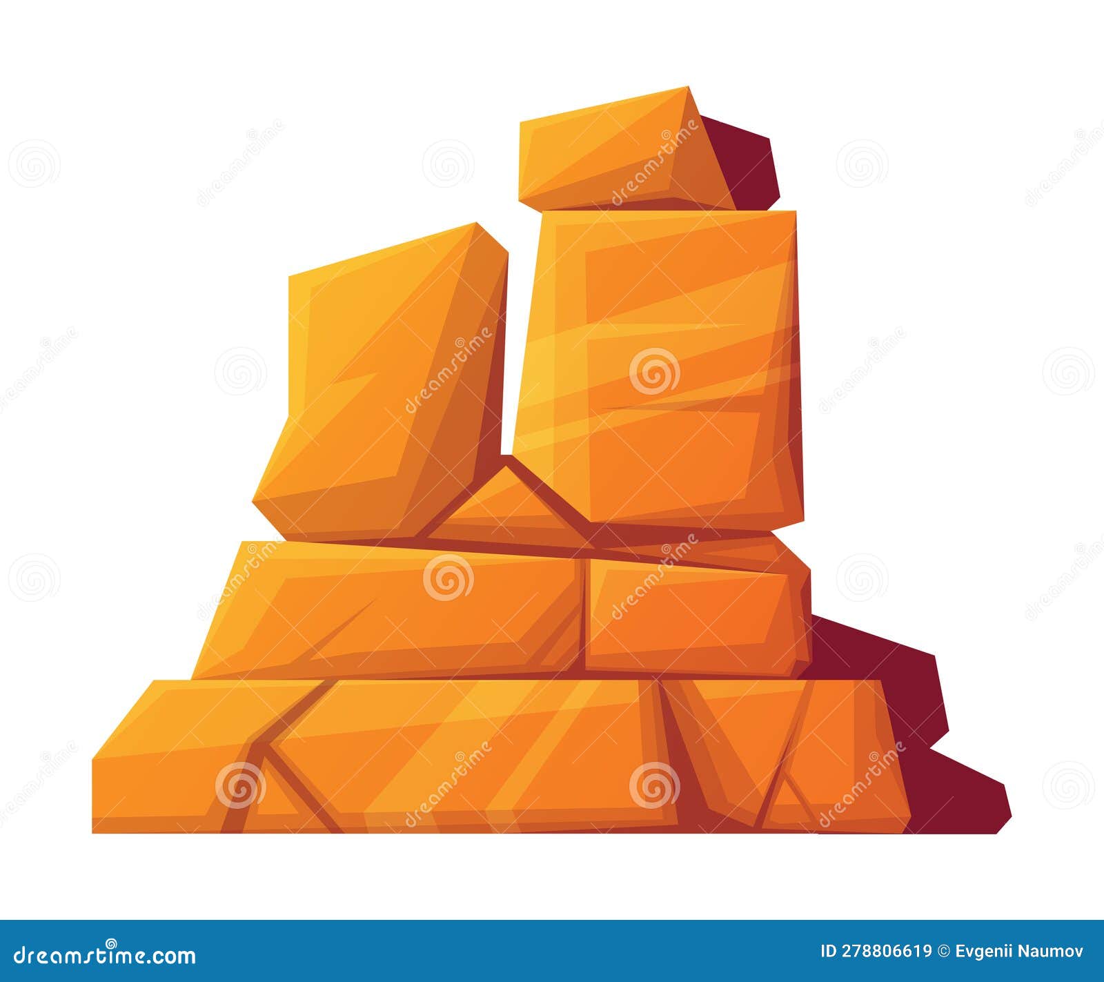 Rock and Stone Boulder Stack As Desert Landscape Element Vector ...