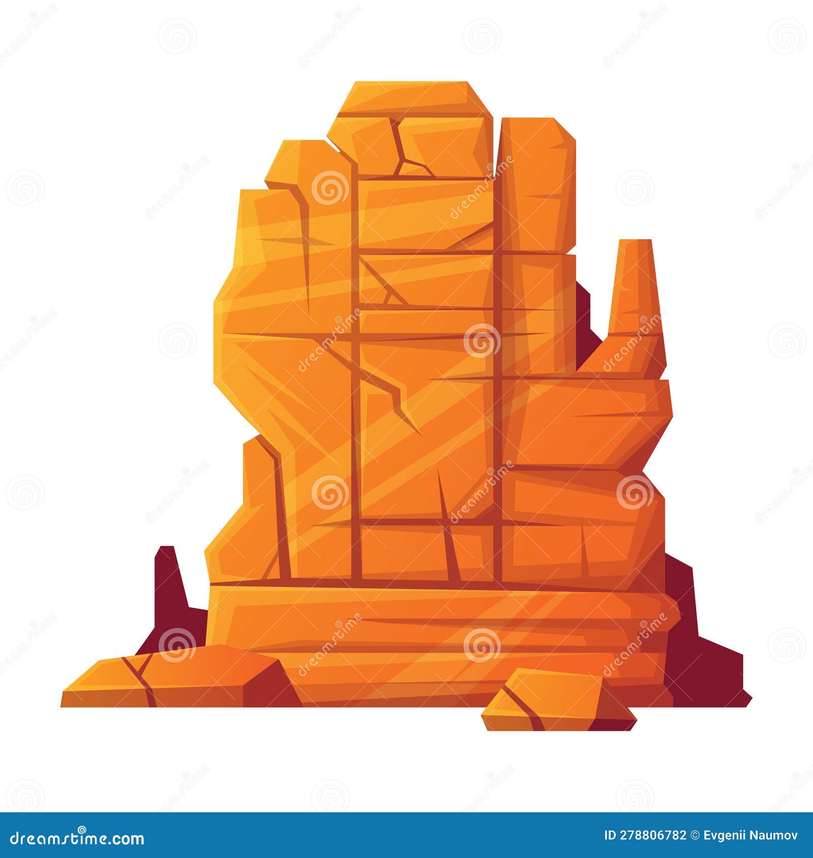 Rock and Stone Boulder Stack As Desert Landscape Element Vector ...