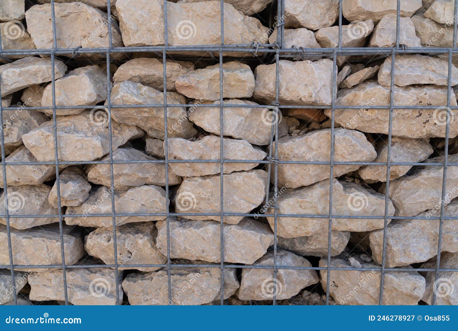 Rock and Stone Decorative Background Under Wire Cage Stock Image ...