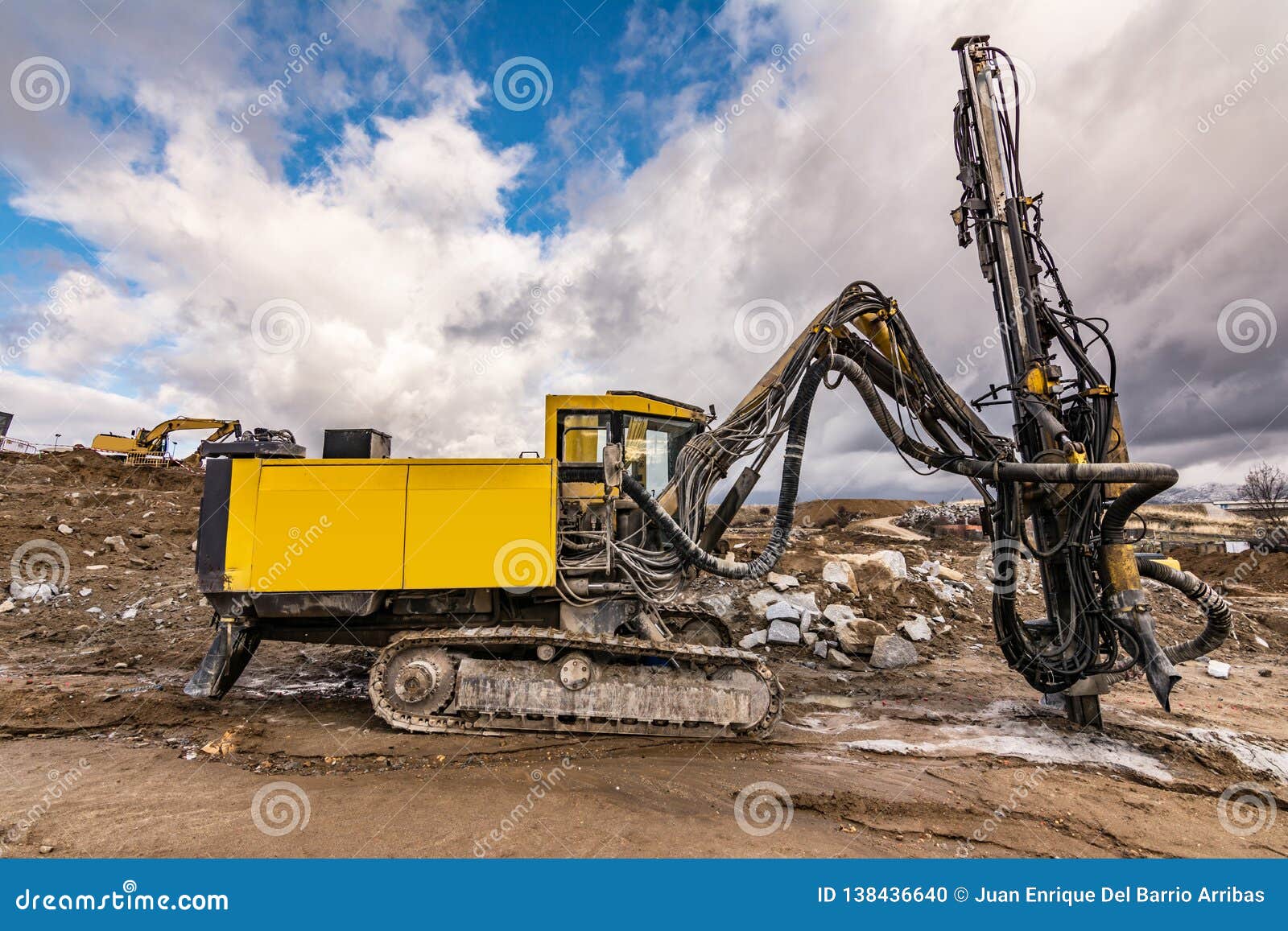 Rock and Stone Drilling in a Building Site Stock Photo - Image of punch ...