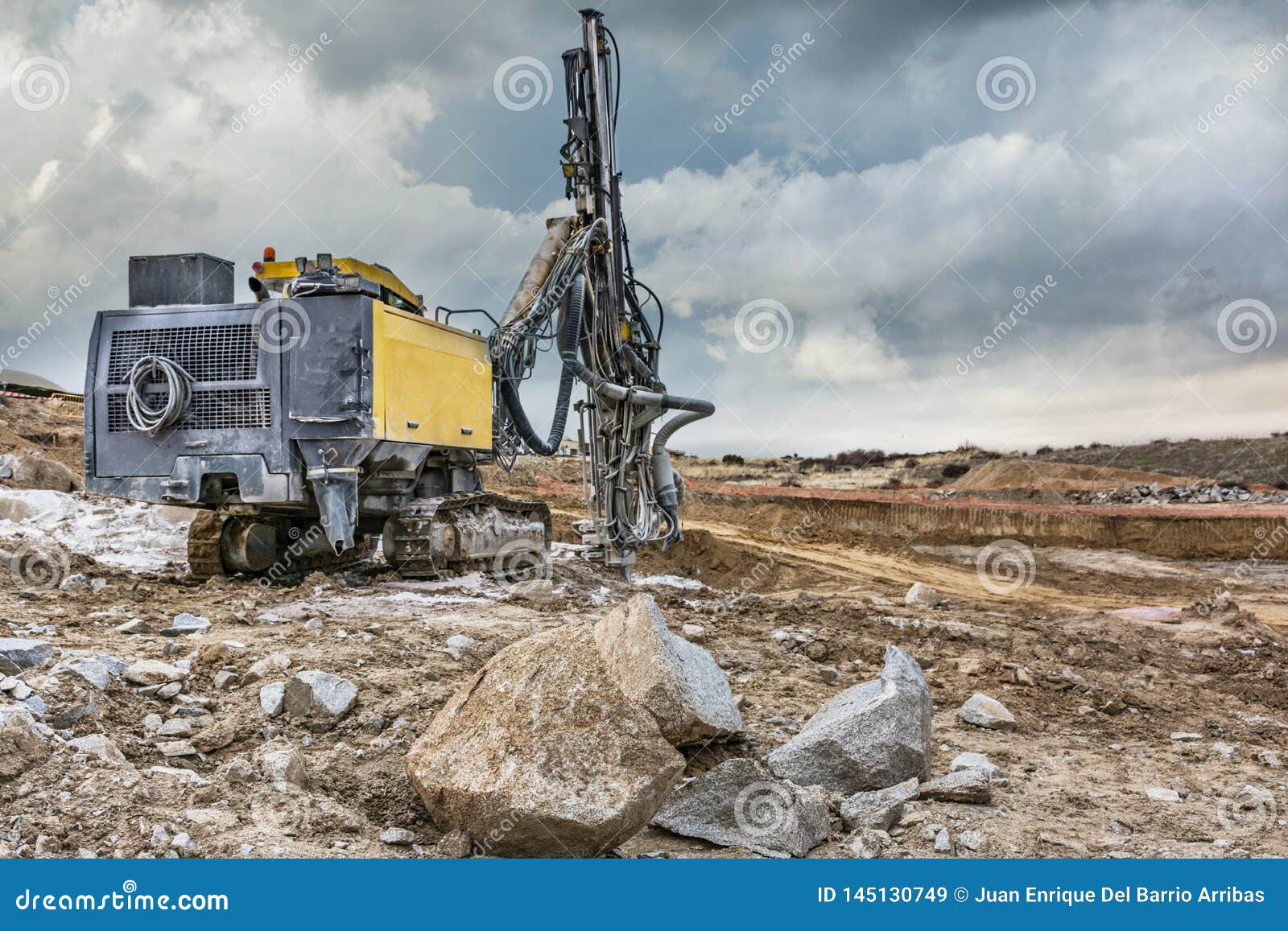 Rock and Stone Drilling in a Building Site Stock Image - Image of ...