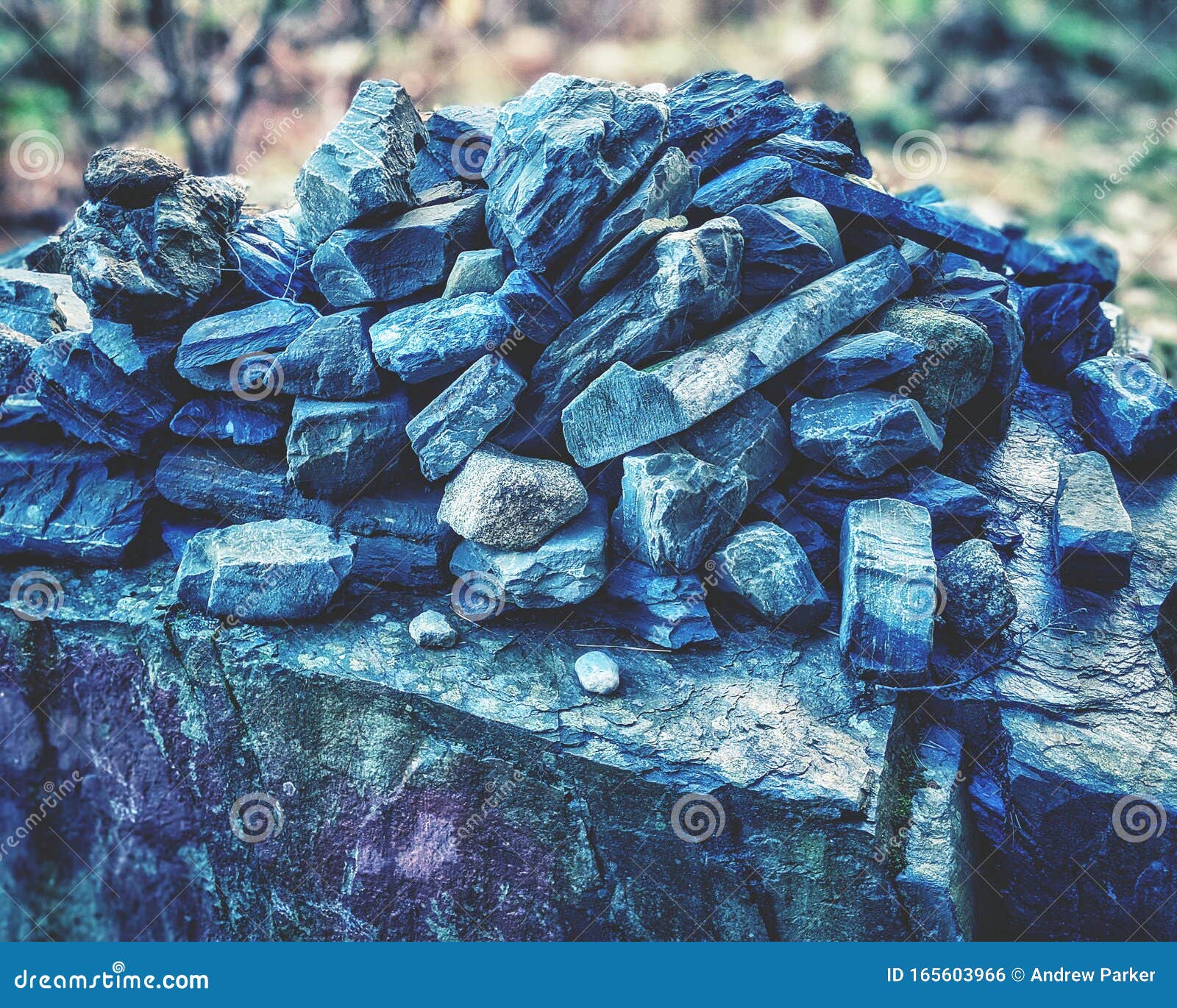 Rock Stone Quarry Blue Grey Stock Photo - Image of grey, stone: 165603966