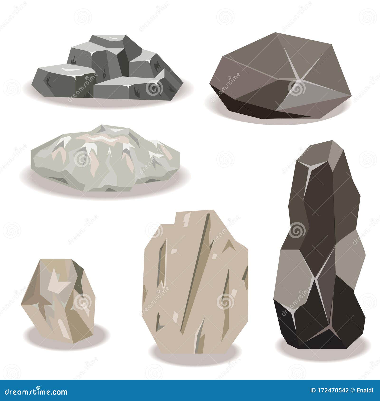 Rock and Stone Set for Garden and Landscape Stock Vector - Illustration ...