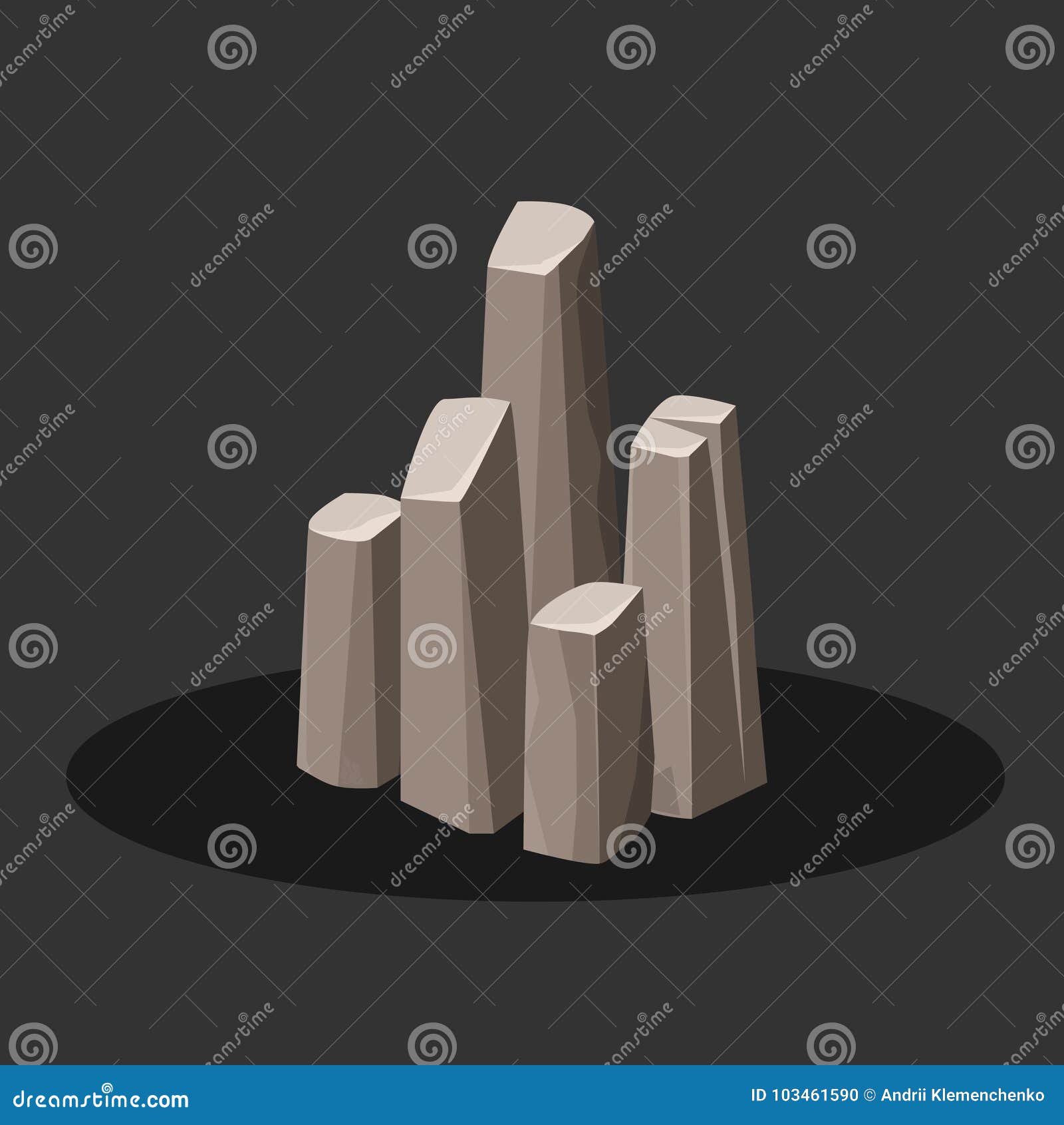 Rock Stone Icons. Rocks in Isometric. Vector Image. Stock Vector ...