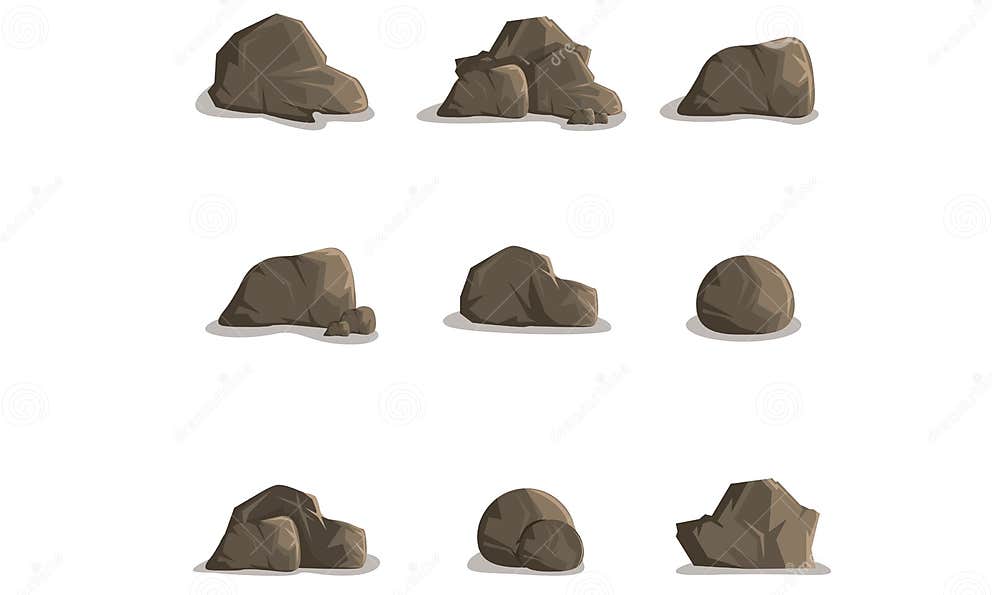 Rock Stone stock vector. Illustration of boulder, sketching - 45049656