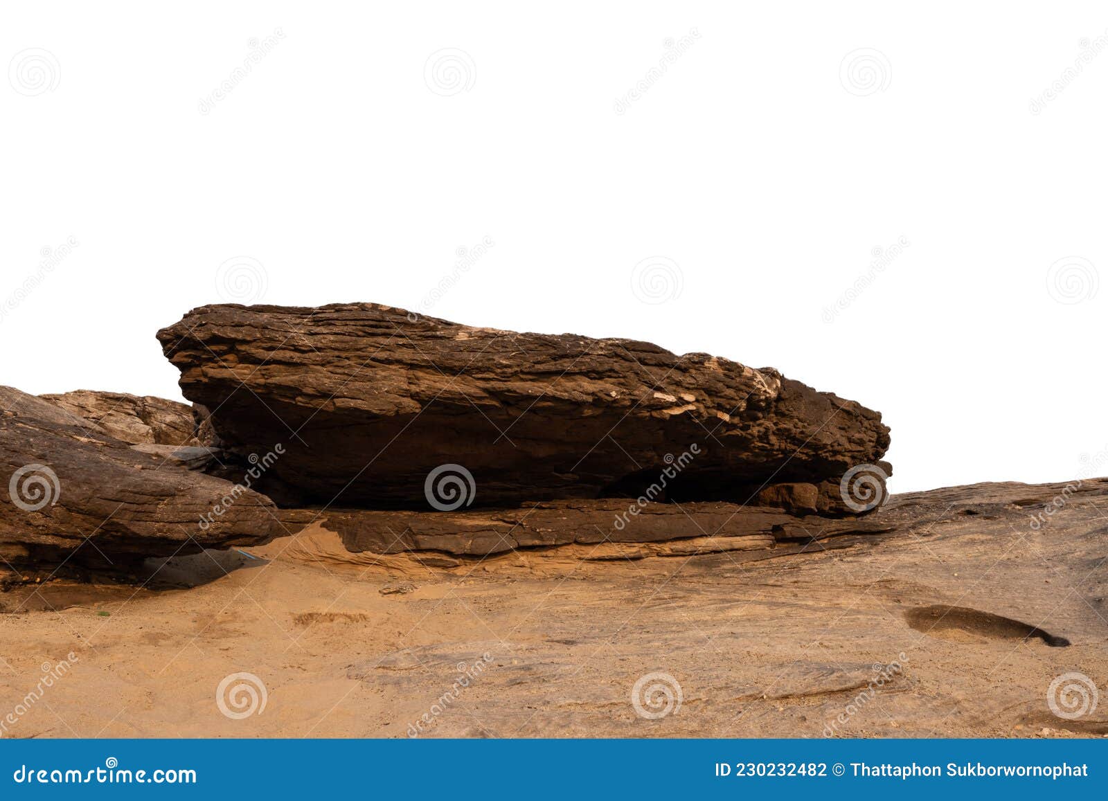 Rock Stone on White Background Isolate Stock Photo - Image of outdoor ...