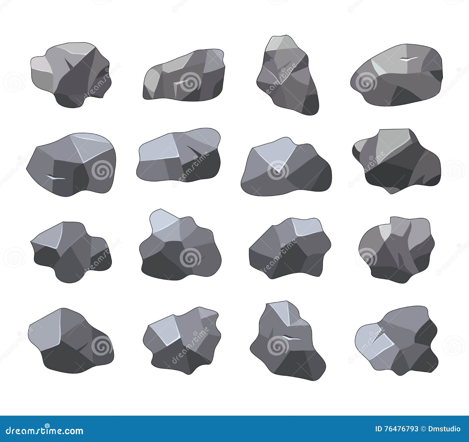 Rock Stones. Graphite Stone, Coal And Rocks Pile For Wall Or Mountain ...