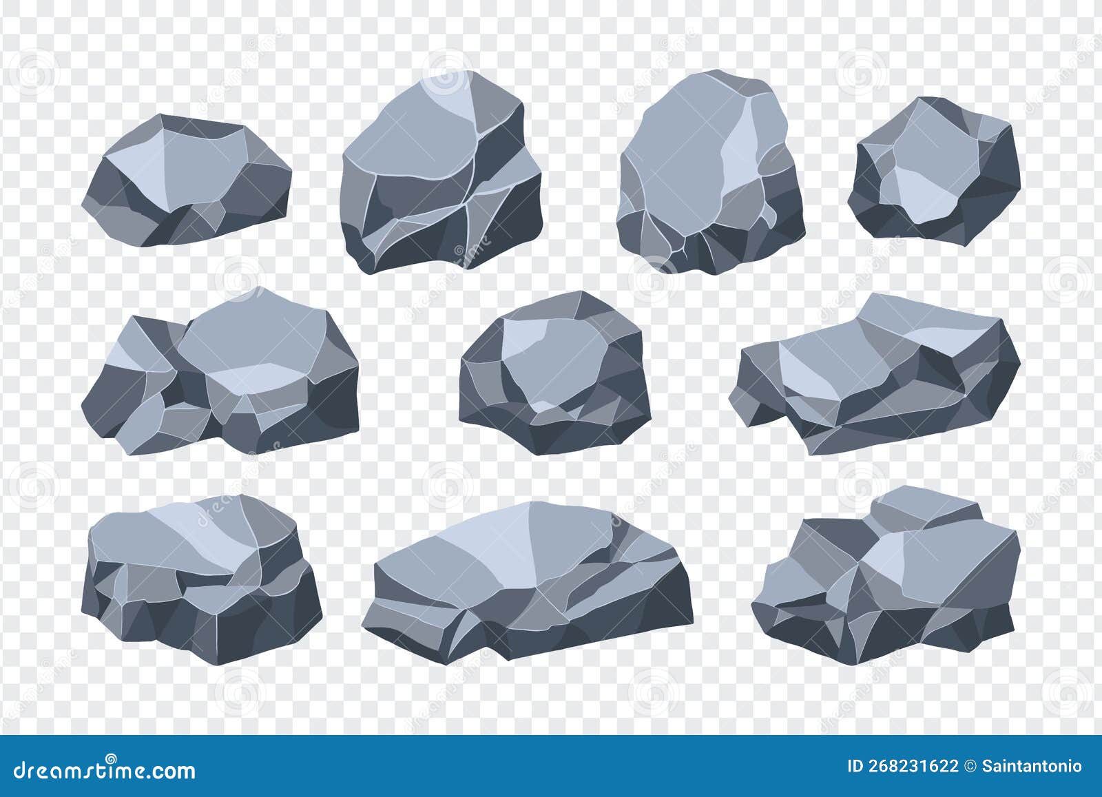 Rock and Stones Set. Different Shape Boulder Collection Stock Vector ... Rock and Stones Set. Different Shape Boulder Collection Stock Vector ...