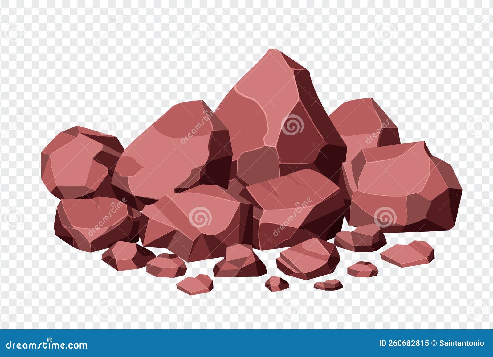 Rock and Stones Set. Different Shape Ore Boulder Collection Stock ...
