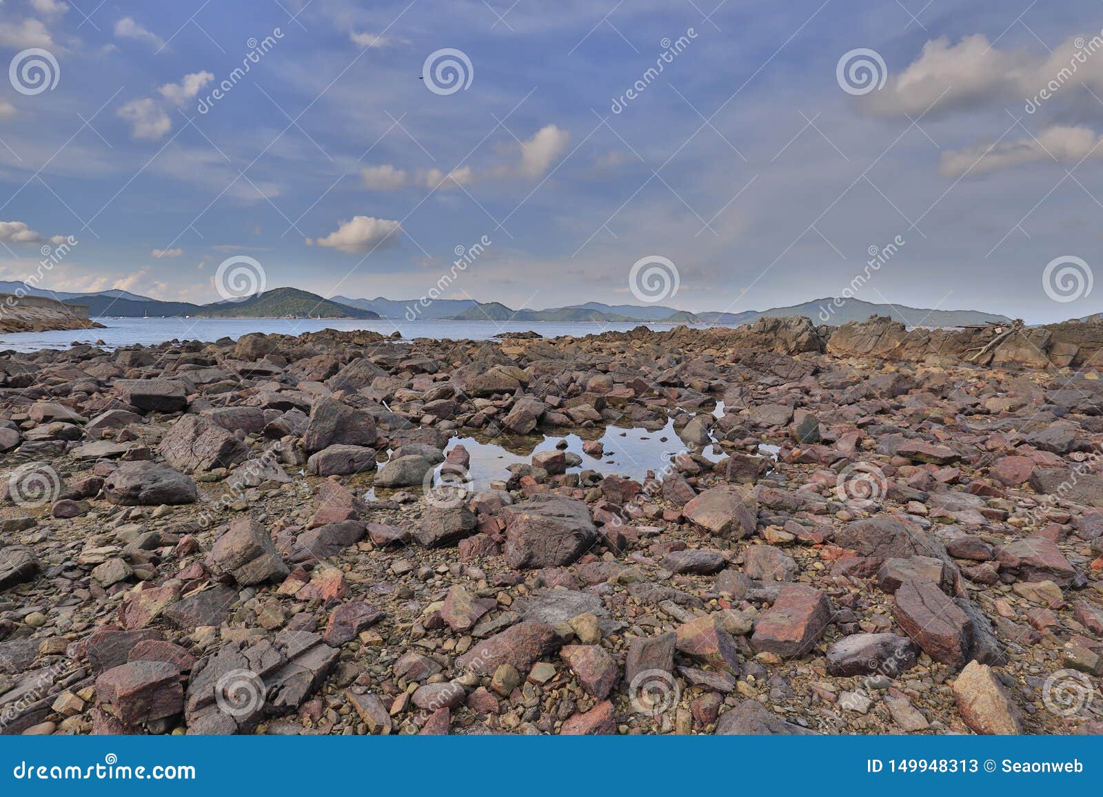 Rock and Stones on Shore of the Port Shelter Stock Image - Image of ...