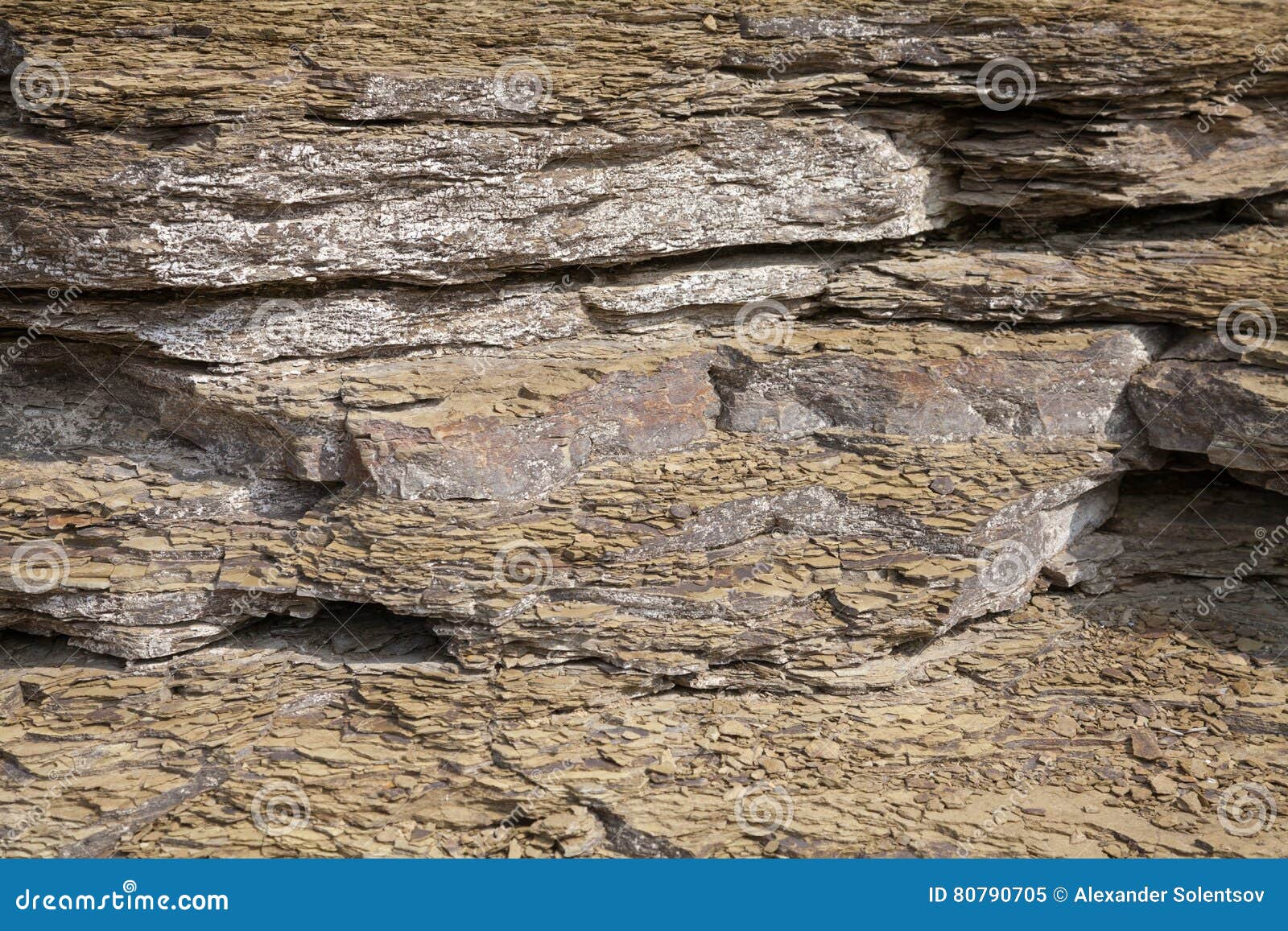 Rock Strata Showing Years Of History On A Cliffside Stock Image ...