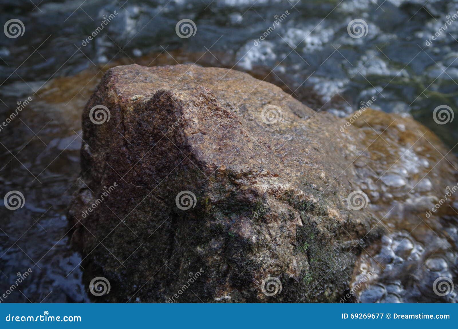 Rock in Stream stock image. Image of stone, river, outside - 69269677