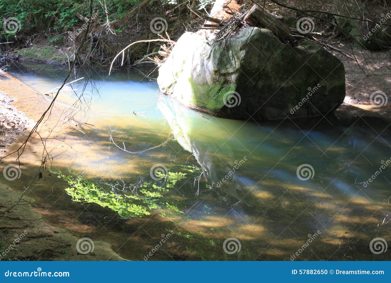 Rock in Stream stock photo. Image of serenity, water - 57882650