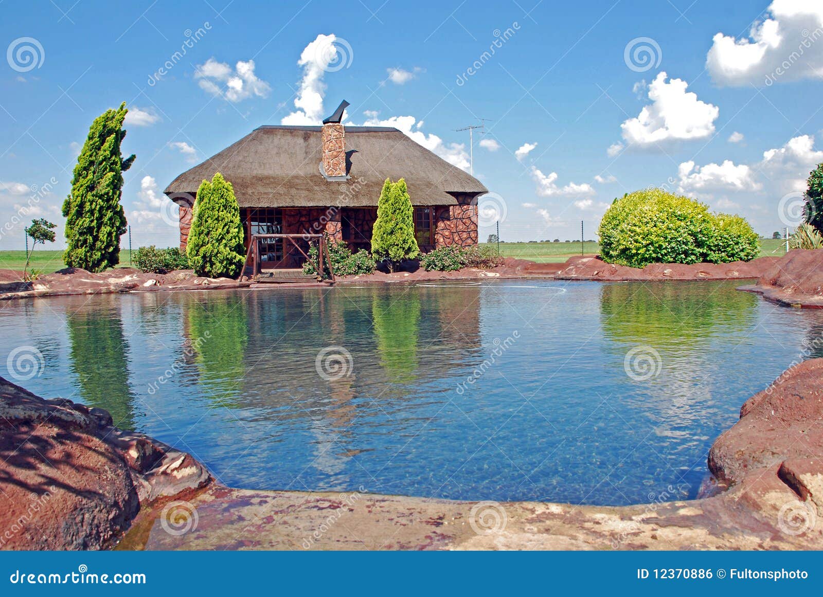 Rock Style Swimming Pool stock photo. Image of modern - 12370886