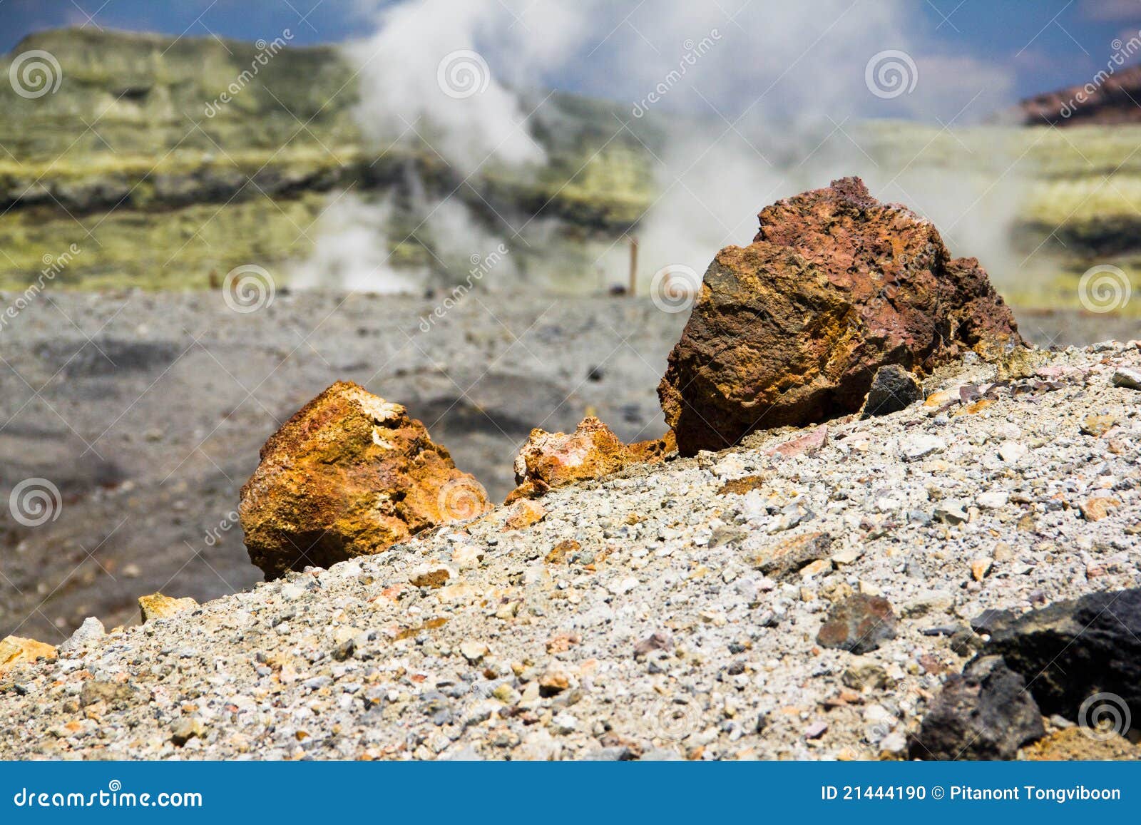 Rock on the Sulphur Volcano Stock Photo - Image of crater, orange: 21444190