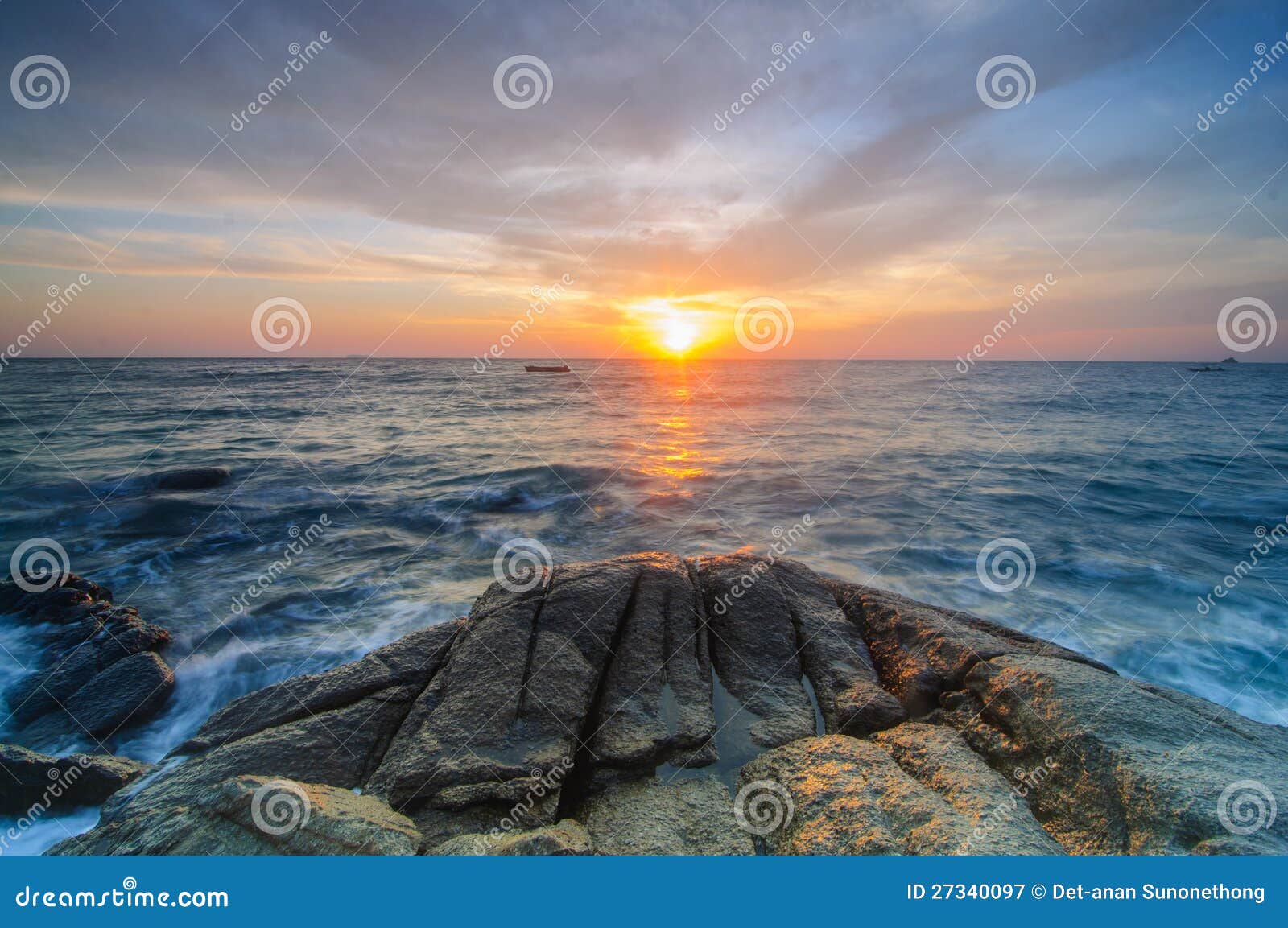 Rock and sunrise stock image. Image of blue, scene, beauty - 27340097