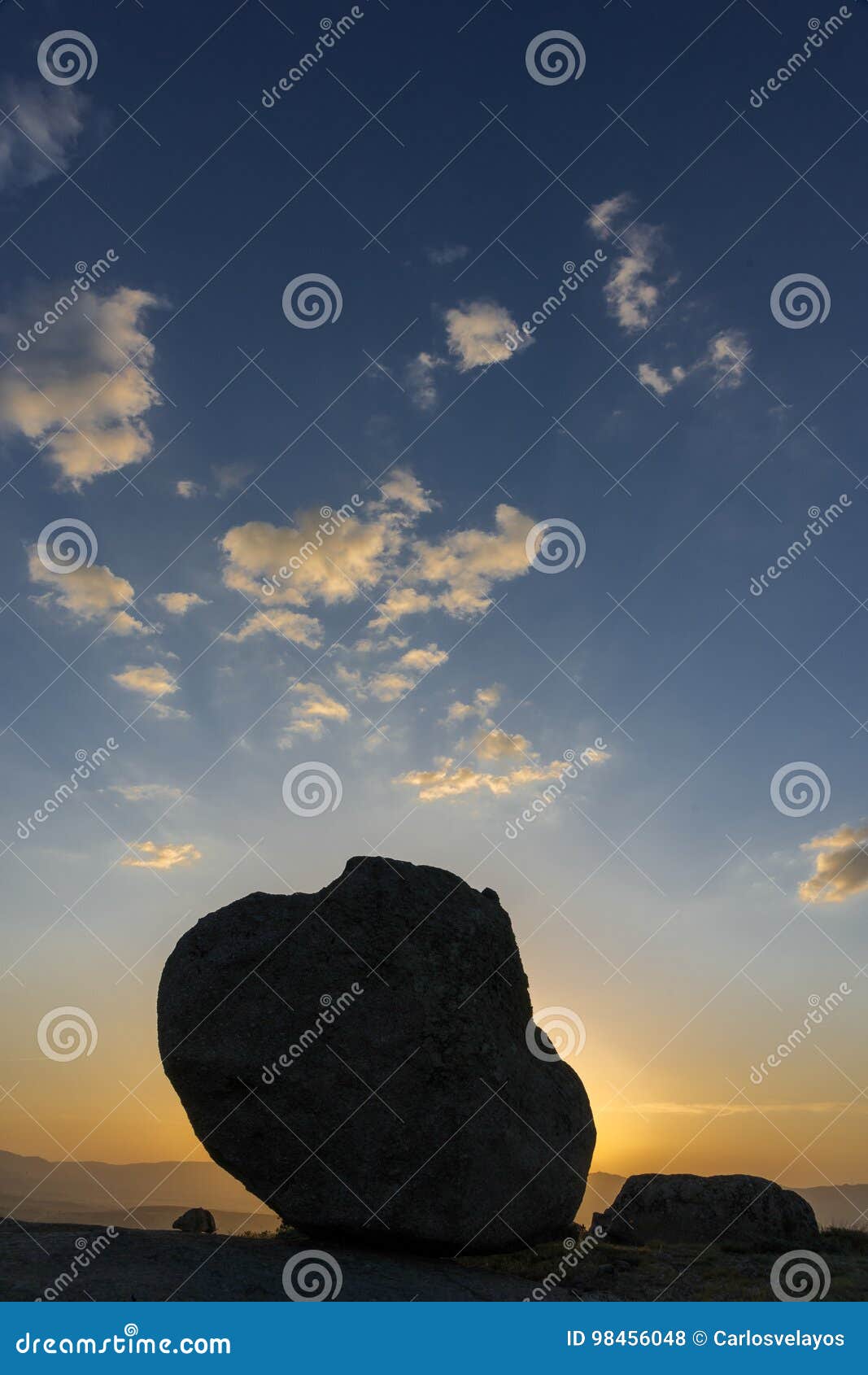 Rock at Sunset. stock photo. Image of dawn, landscape - 98456048