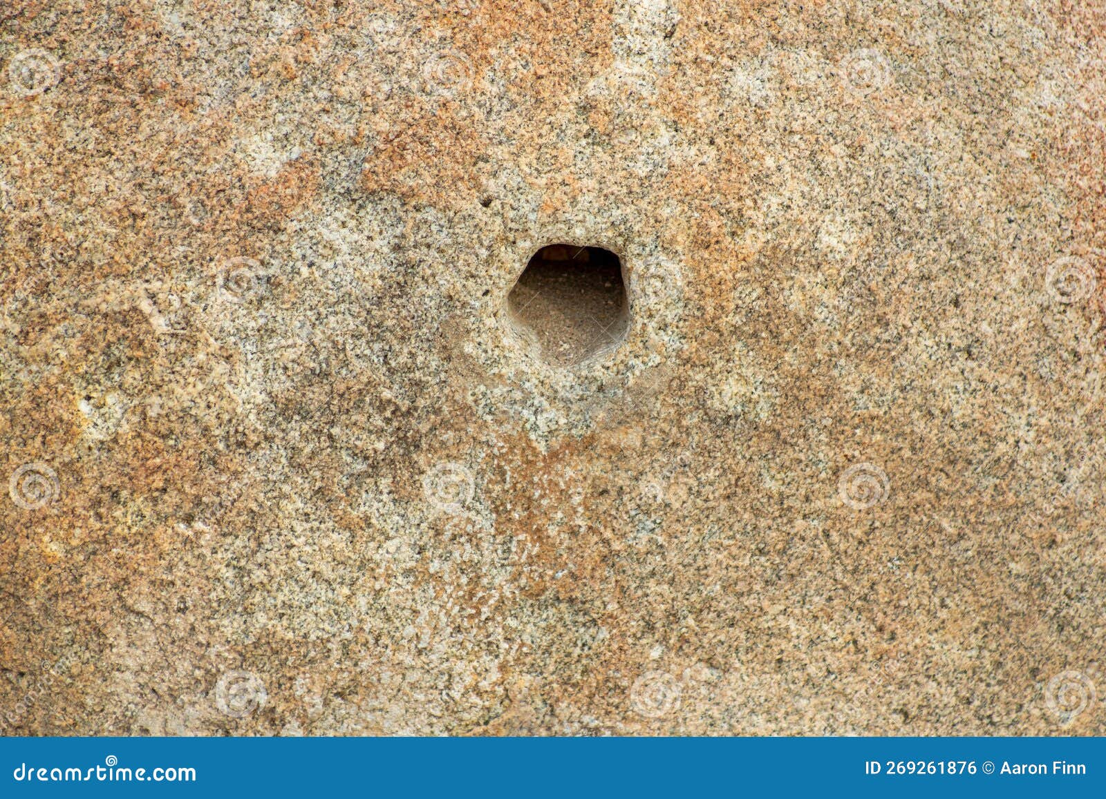 Rock Surface with Orange Brown and White Texture and a Pentagonal Hole ...
