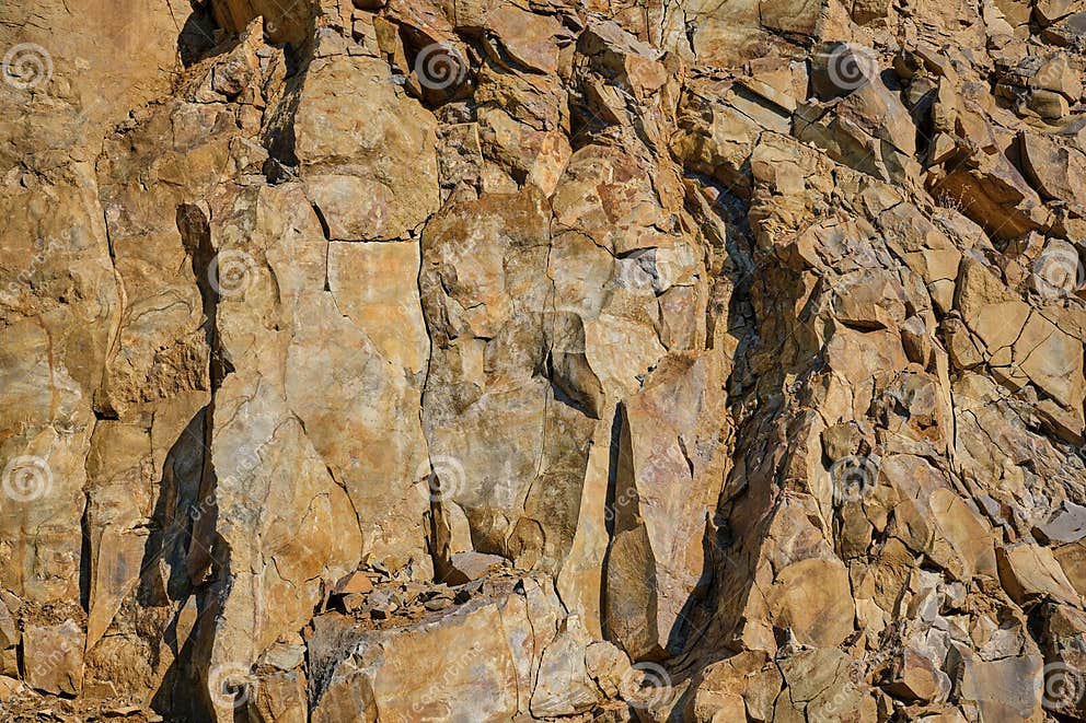Rock Surface. Stony Wall of the Quarry. Stone Texture Stock Image ...
