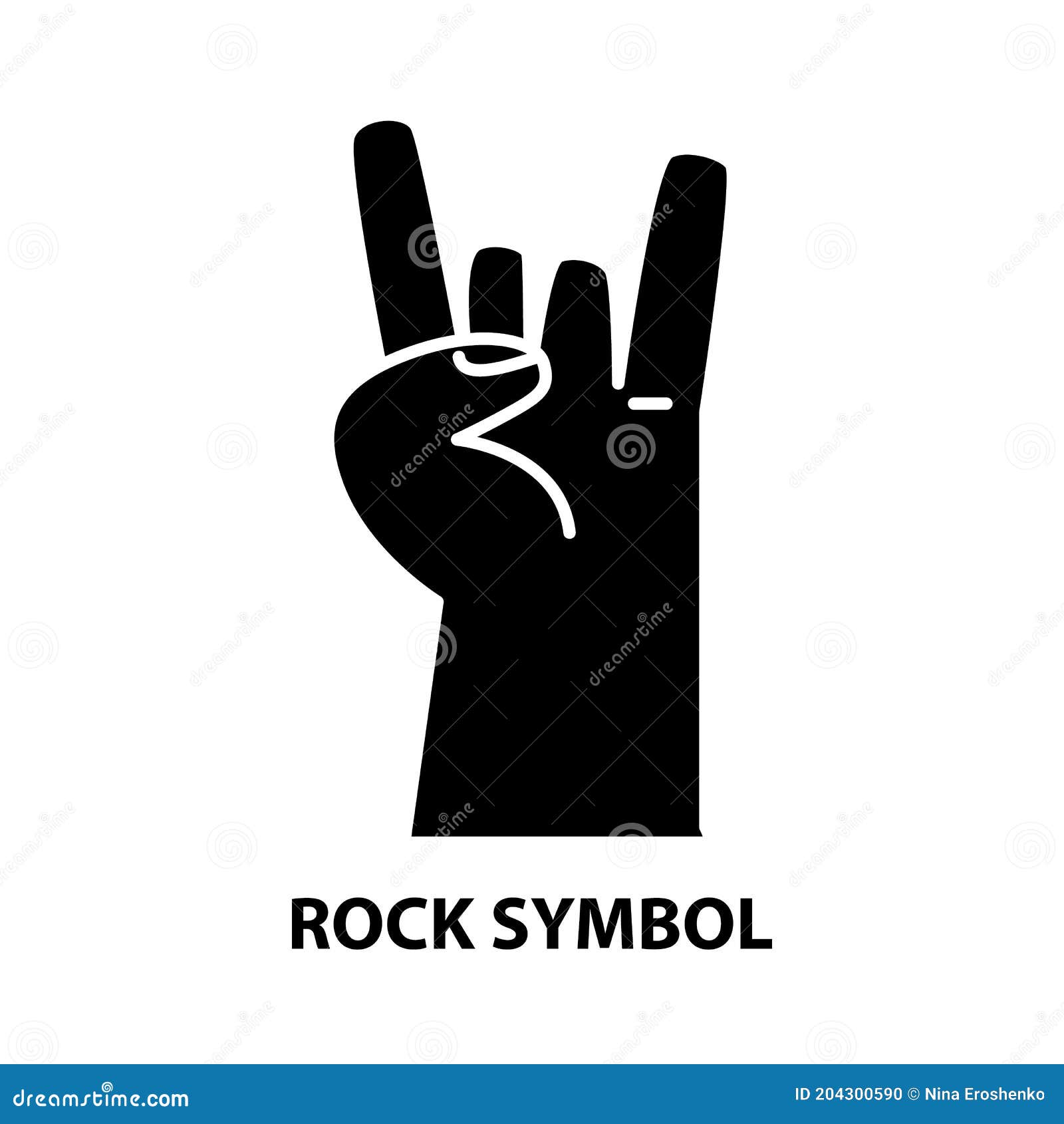 Rock Symbol Icon, Black Vector Sign with Editable Strokes, Concept ...