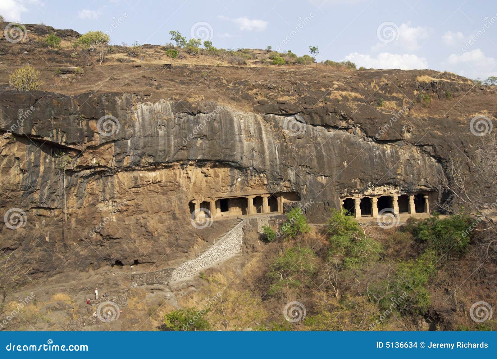 Rock Temples at Ellora Caves Stock Photo - Image of india, cliff: 5136634