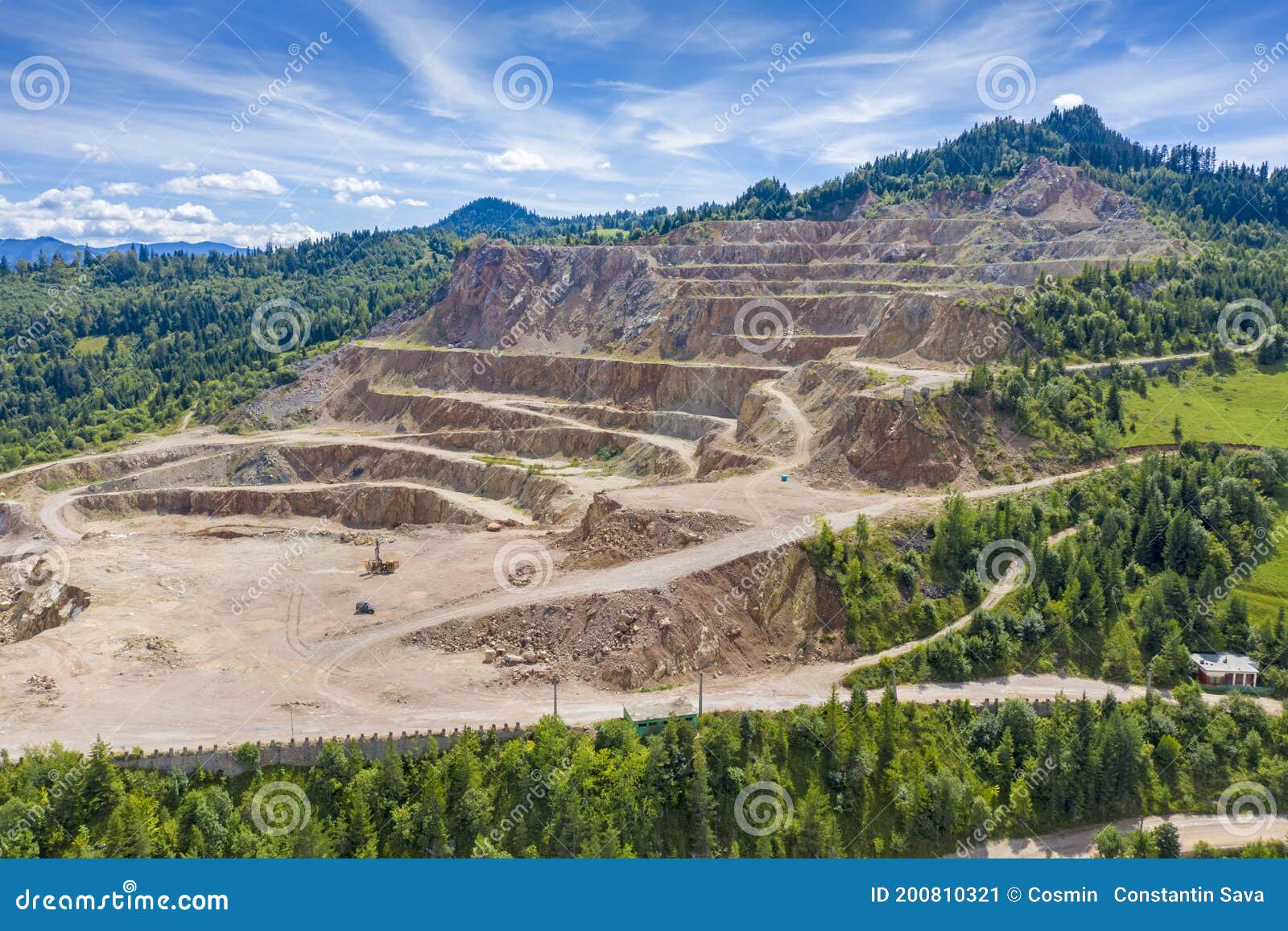 Rock terraces in quarry stock image. Image of factory - 200810321