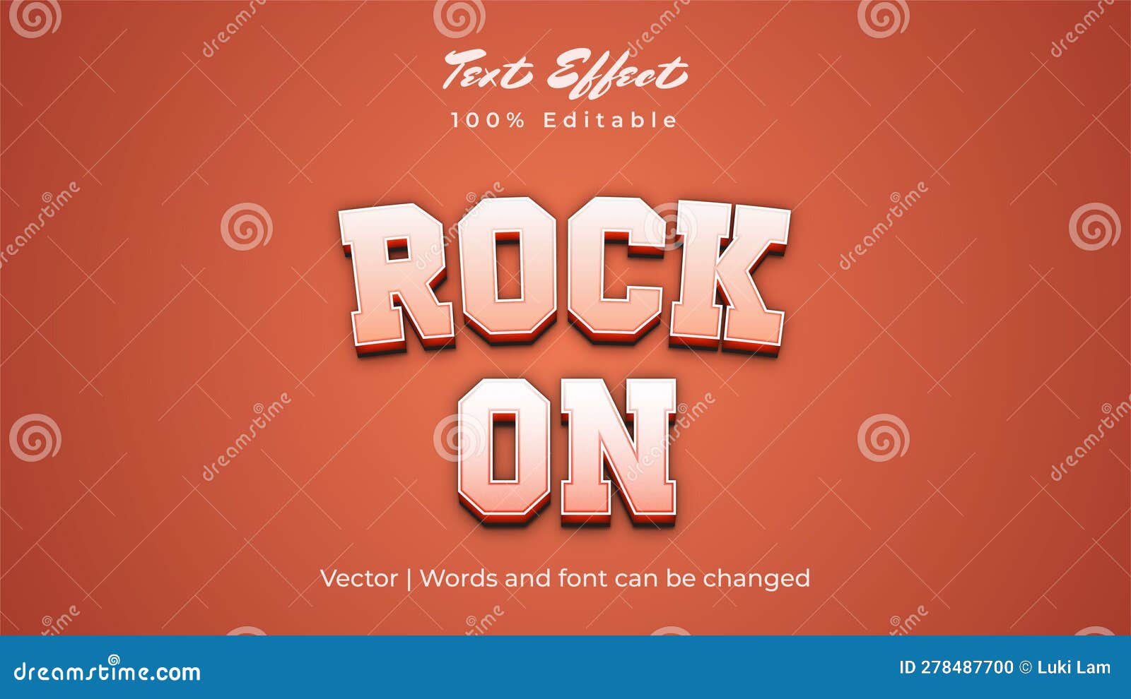 Rock on Text Effect Design. for Advertisement, Poster, Banner ...