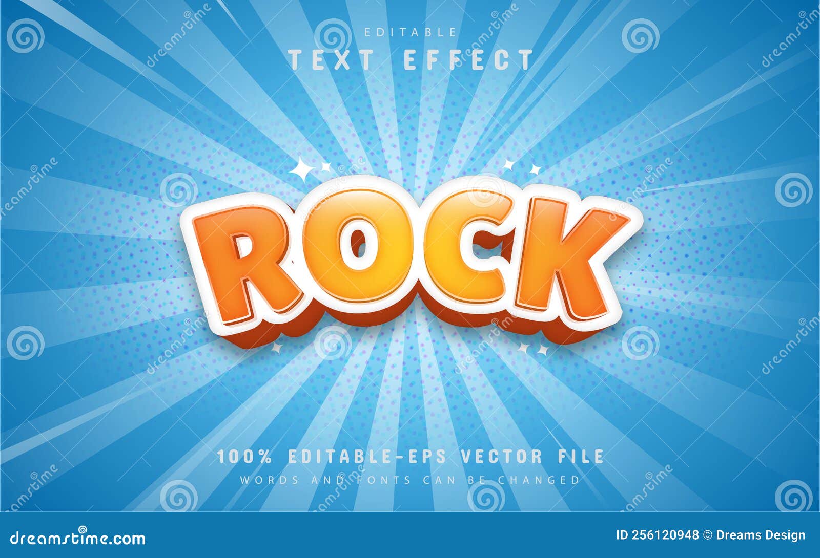 Rock text effect editable stock vector. Illustration of logo - 256120948
