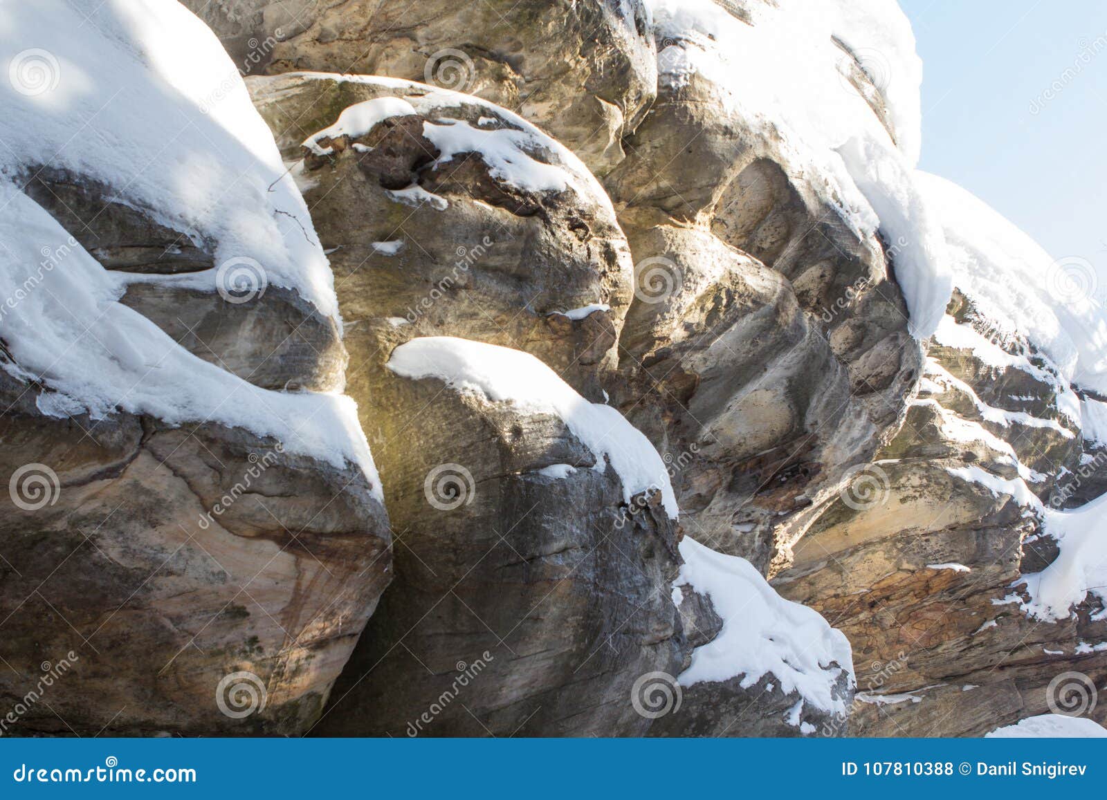 Stone Texture in Snow and Ice. Mountain Wall. Rock Texture. Stock Photo ...