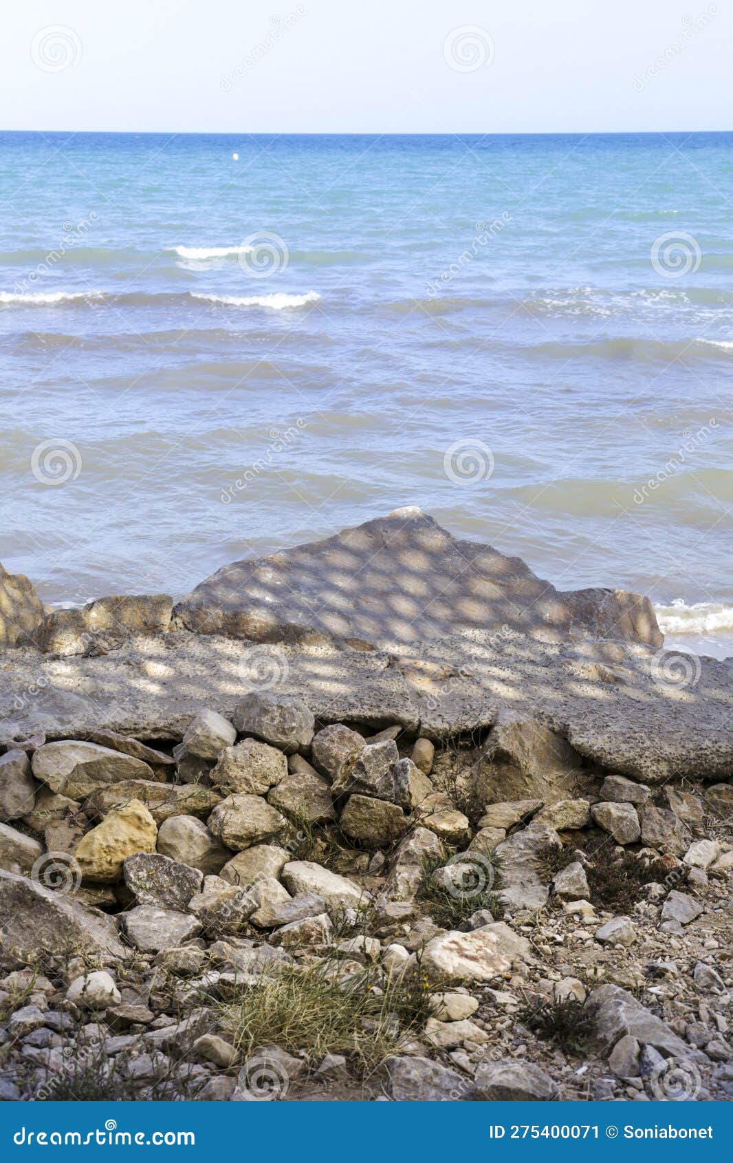 Rock Textures and Waves on the Shore in Alicante, Spain Stock Image ...