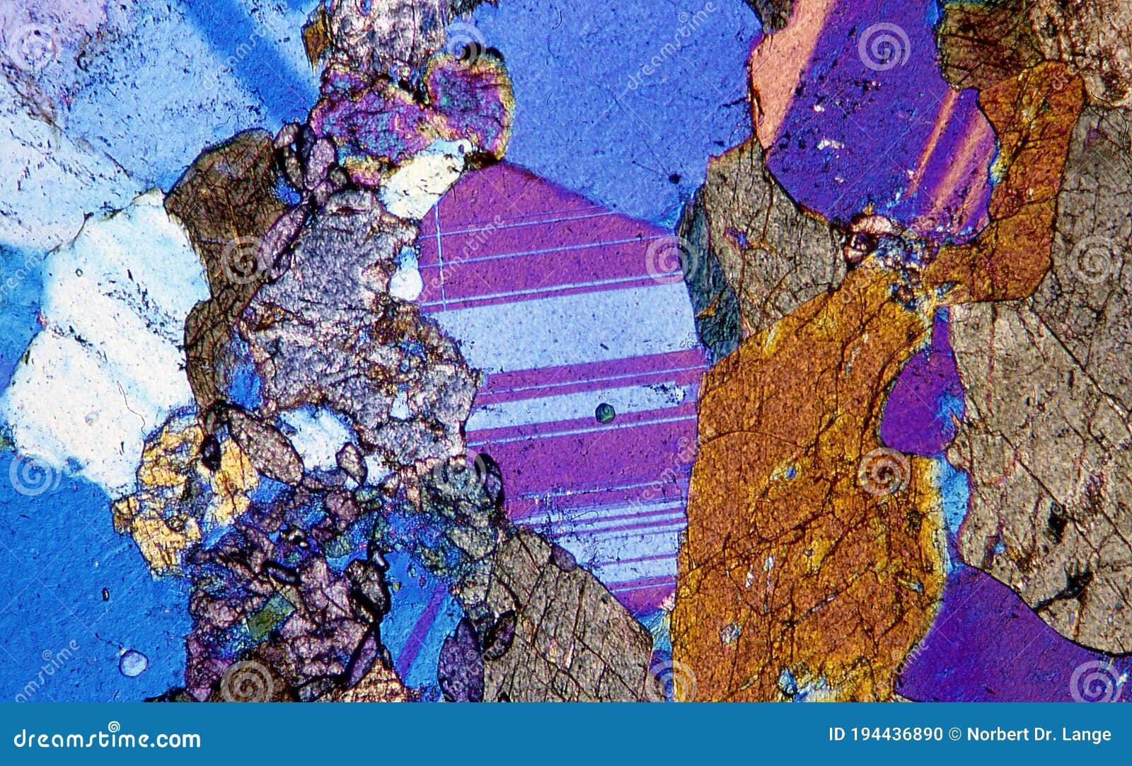 Rock-thin section granite stock photo. Image of minerals - 194436890