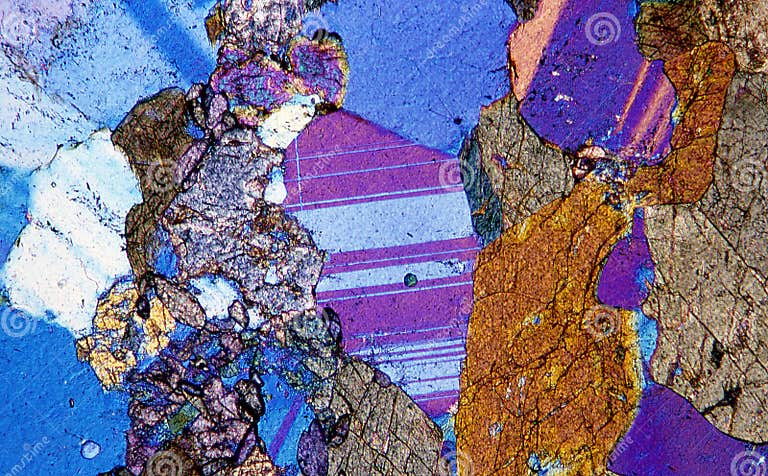 Rock-thin section granite stock photo. Image of minerals - 194436890