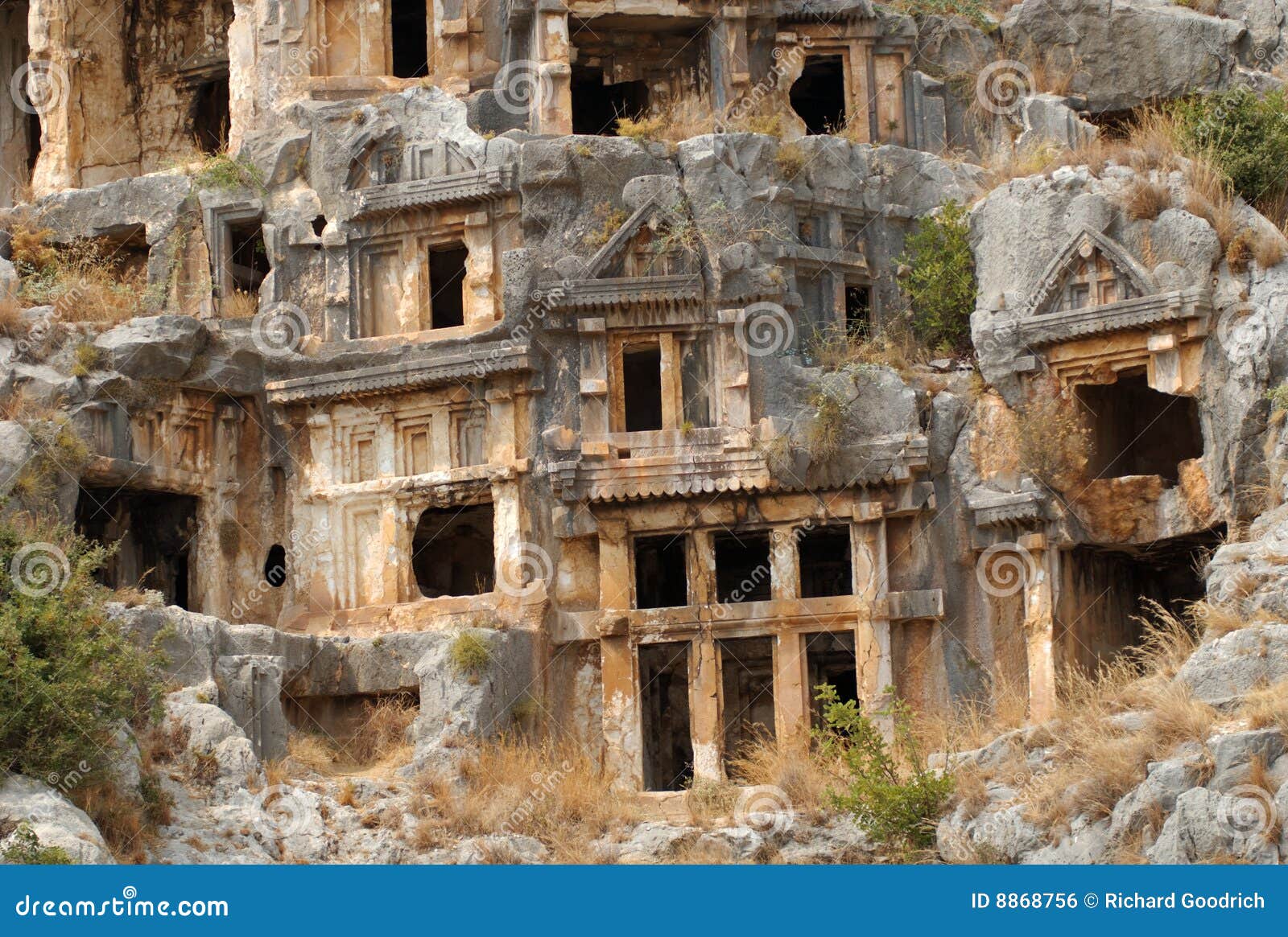 Rock tombs, Myra, Turkey stock photo. Image of roman, lycia - 8868756
