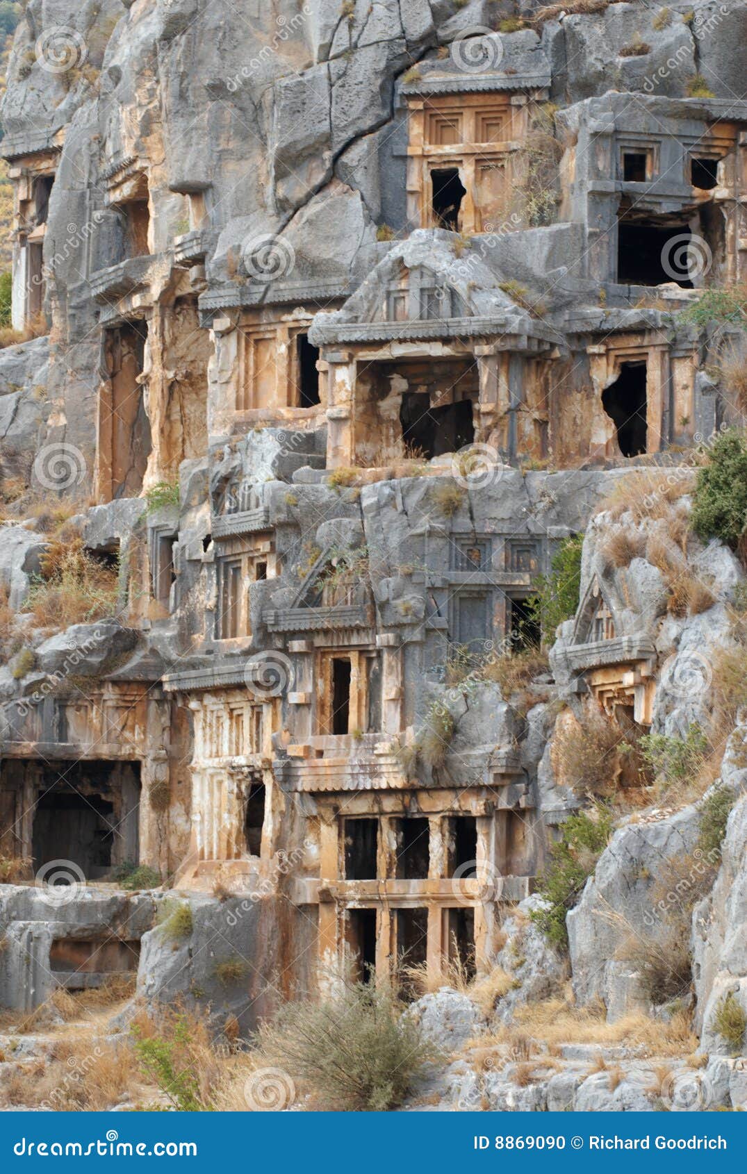 Rock tombs, Myra, Turkey stock photo. Image of lycian - 8869090