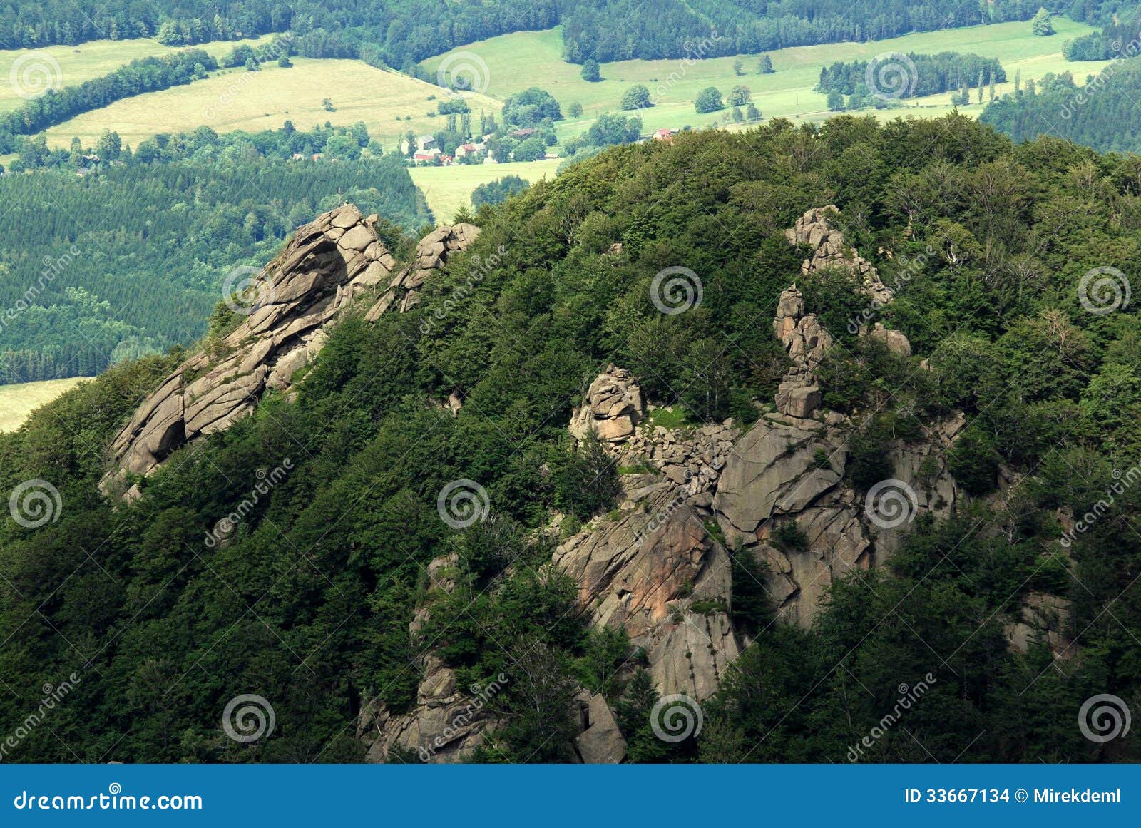Rock Tower Oresnik in the Jizera Mountains Stock Photo - Image of ...