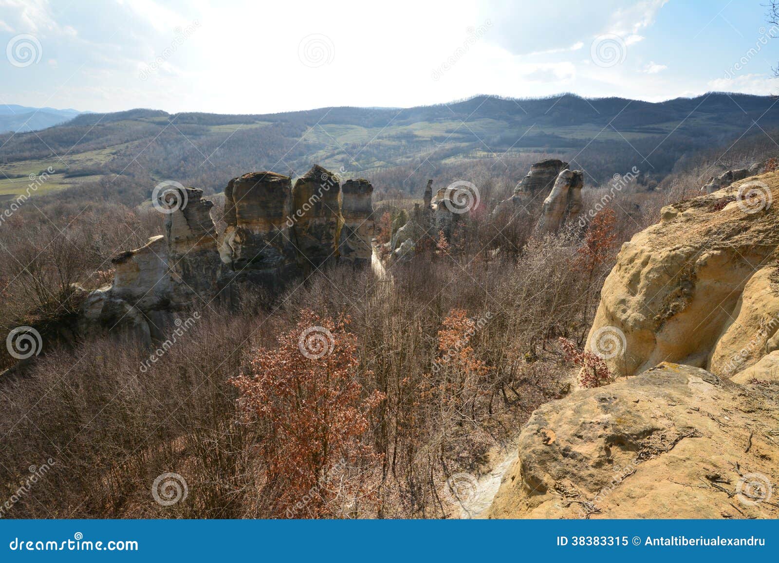 Rock towers stock image. Image of stone, outdoor, green - 38383315
