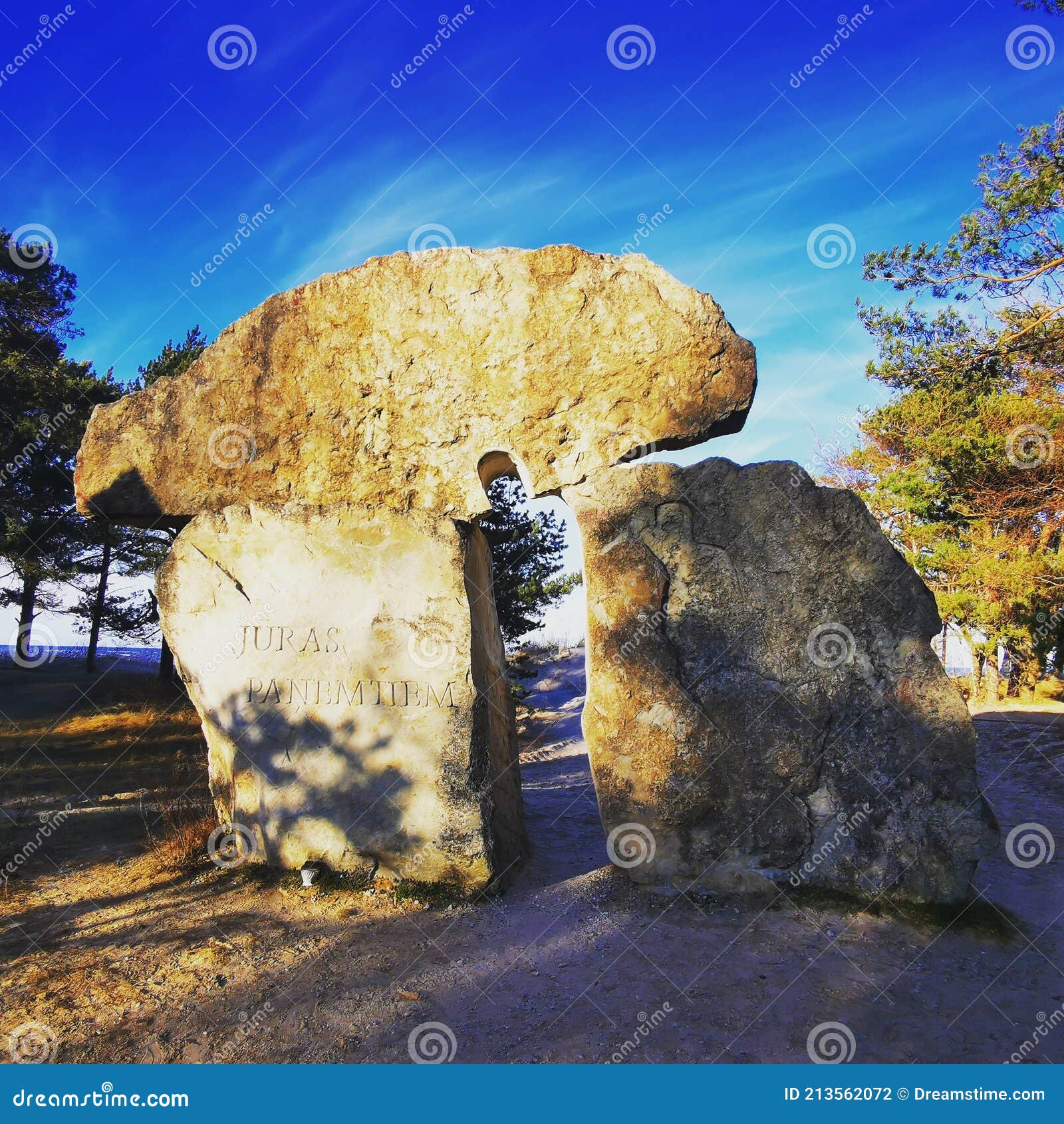 Rock tree autumn stock photo. Image of sunlight, ruins - 213562072