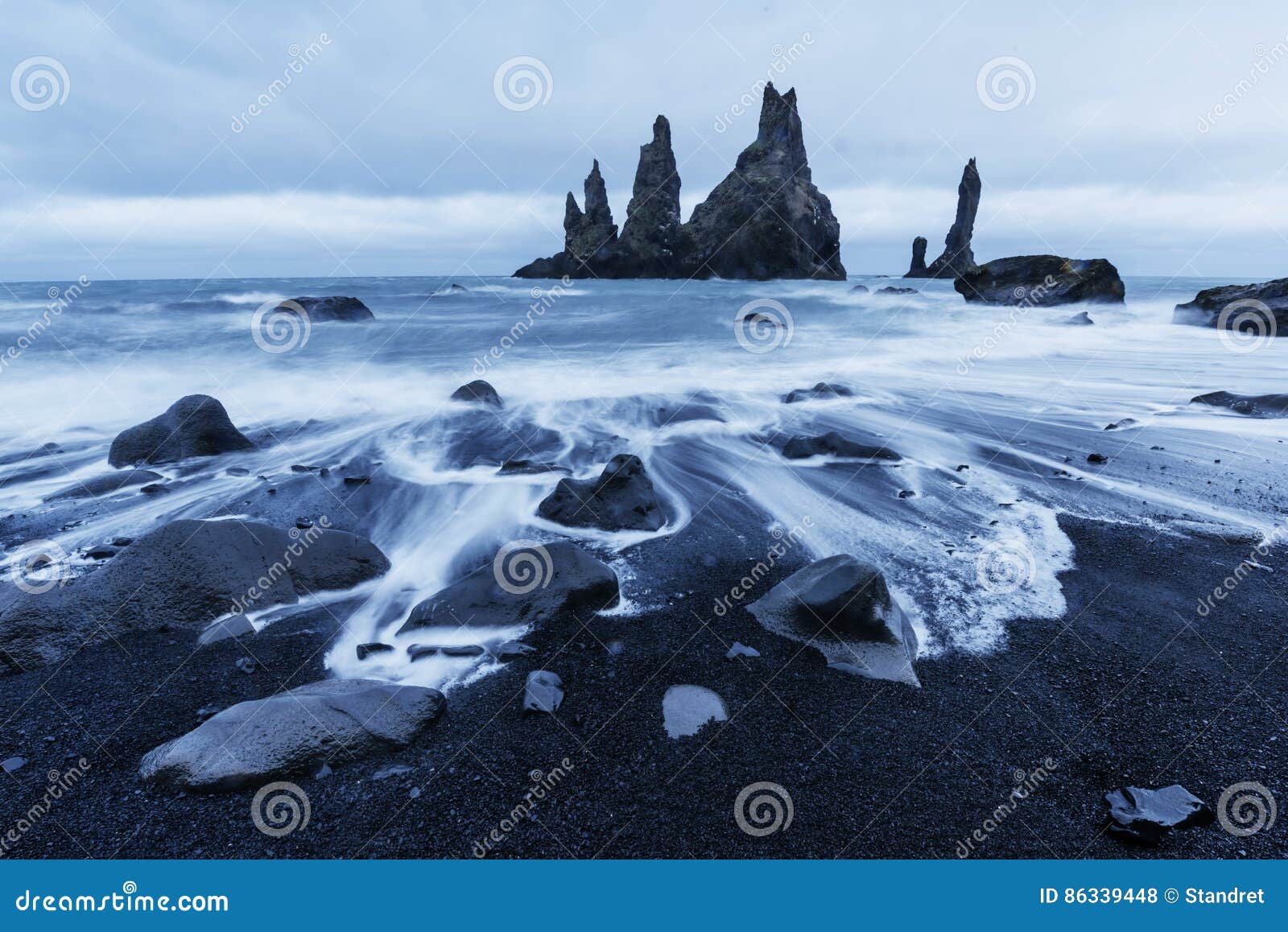 The Rock Troll Toes. Reynisdrangar Cliffs Stock Photo - Image of ...
