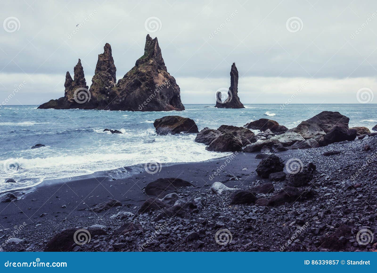 The Rock Troll Toes. Reynisdrangar Cliffs Stock Image - Image of ...