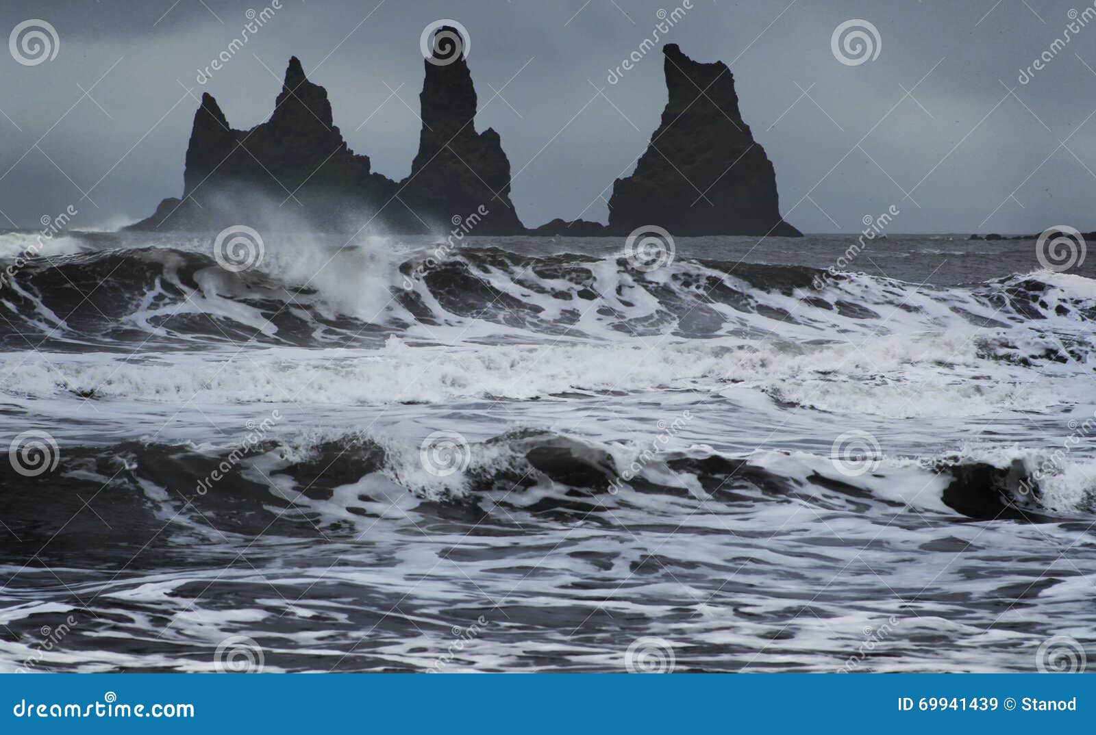 The Rock Troll Toes. Reynisdrangar Cliffs. Iceland. Stock Image - Image ...