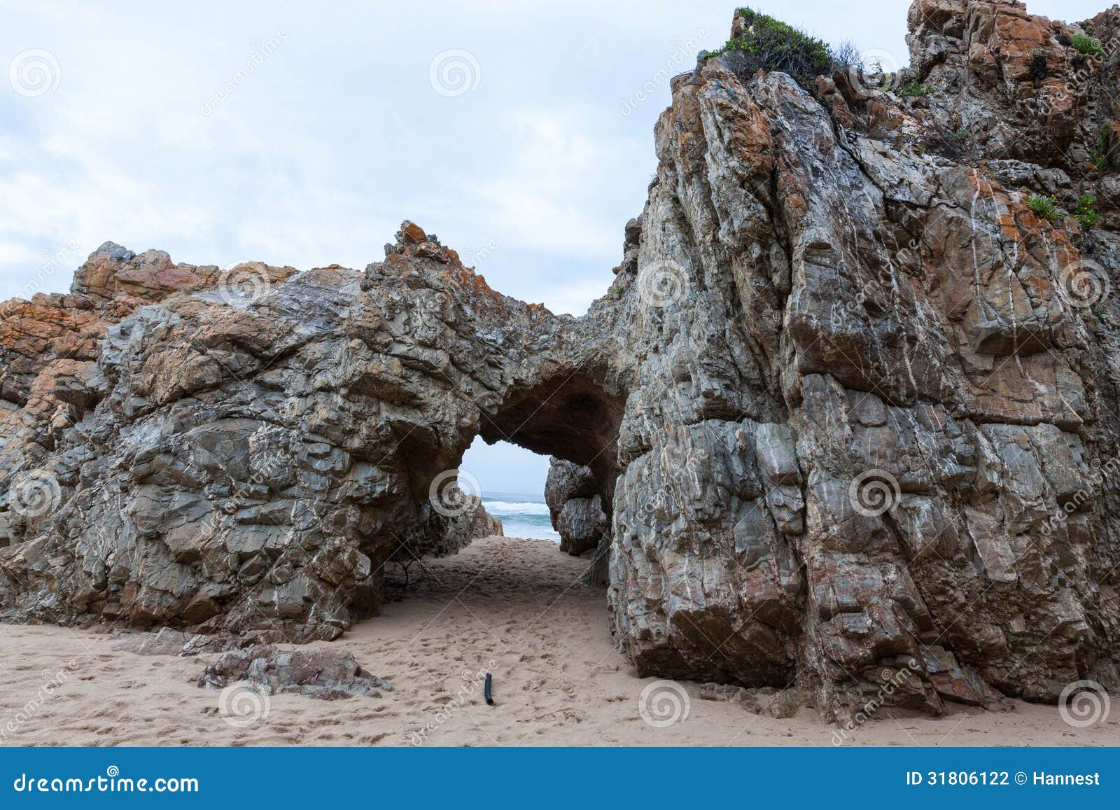 Rock Tunnel stock photo. Image of waves, mountain, strand - 31806122
