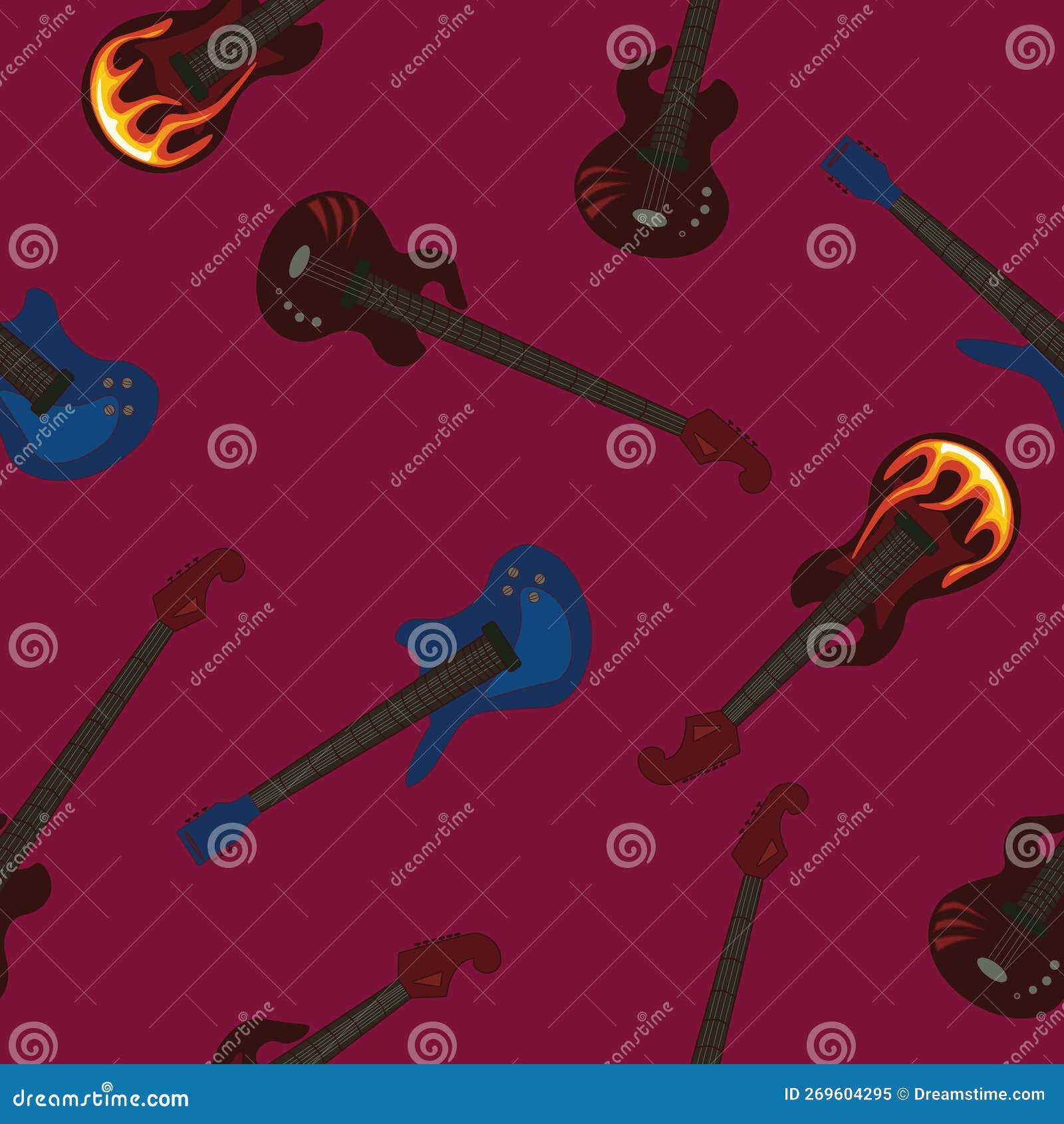 Pattern with guitars stock vector. Illustration of pattern - 269604295
