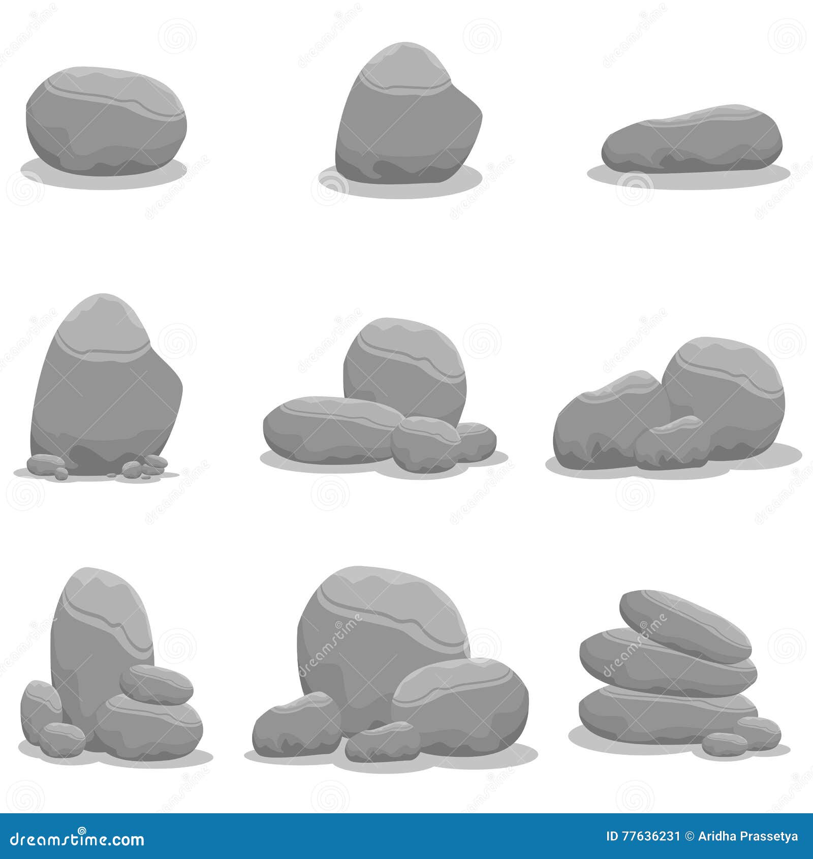 Rock of Vector Art Illustration Stock Vector - Illustration of graphic ...