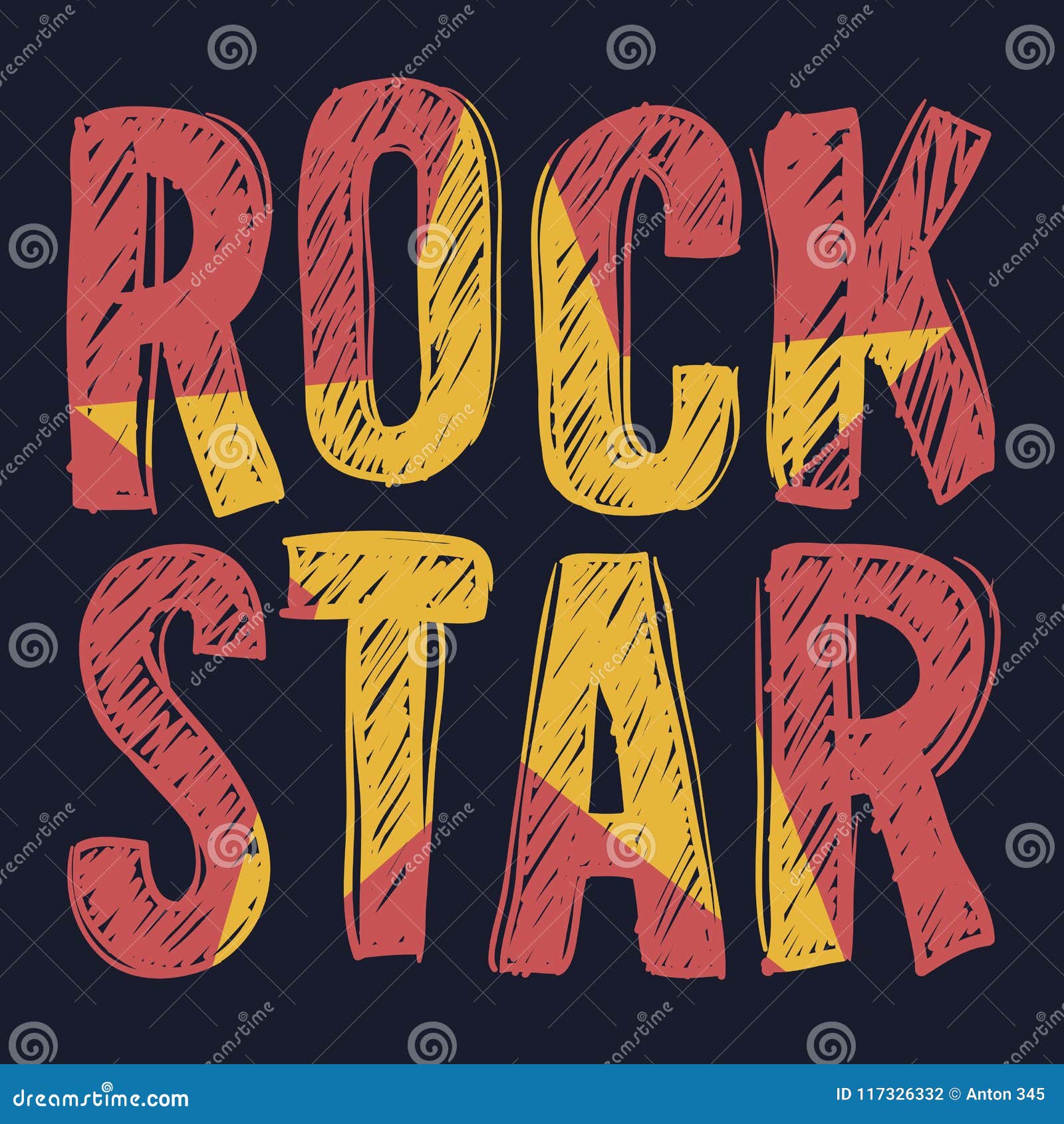 Rock Vector Type Design with Scribbled Letter Characters. Stock Vector ...