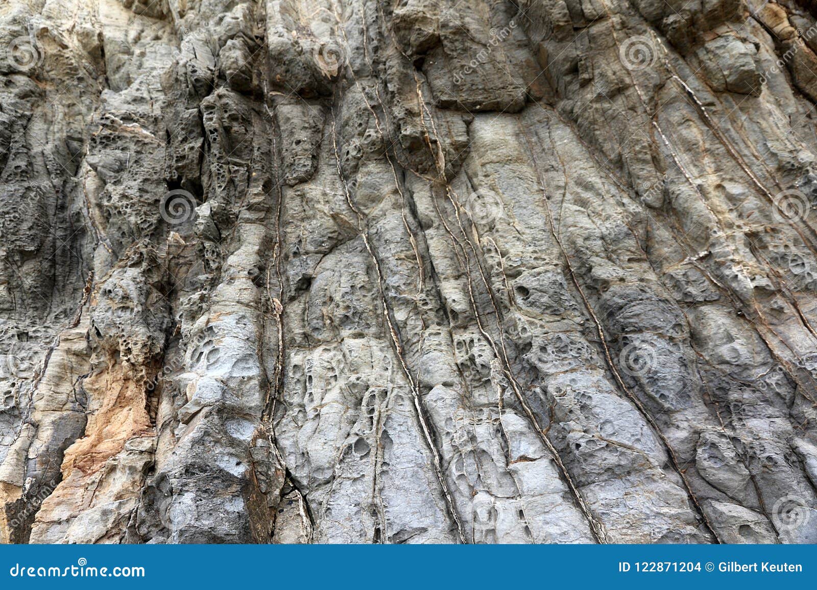 Rock with Vertical Mineral Lines Stock Photo - Image of rock, hard ...