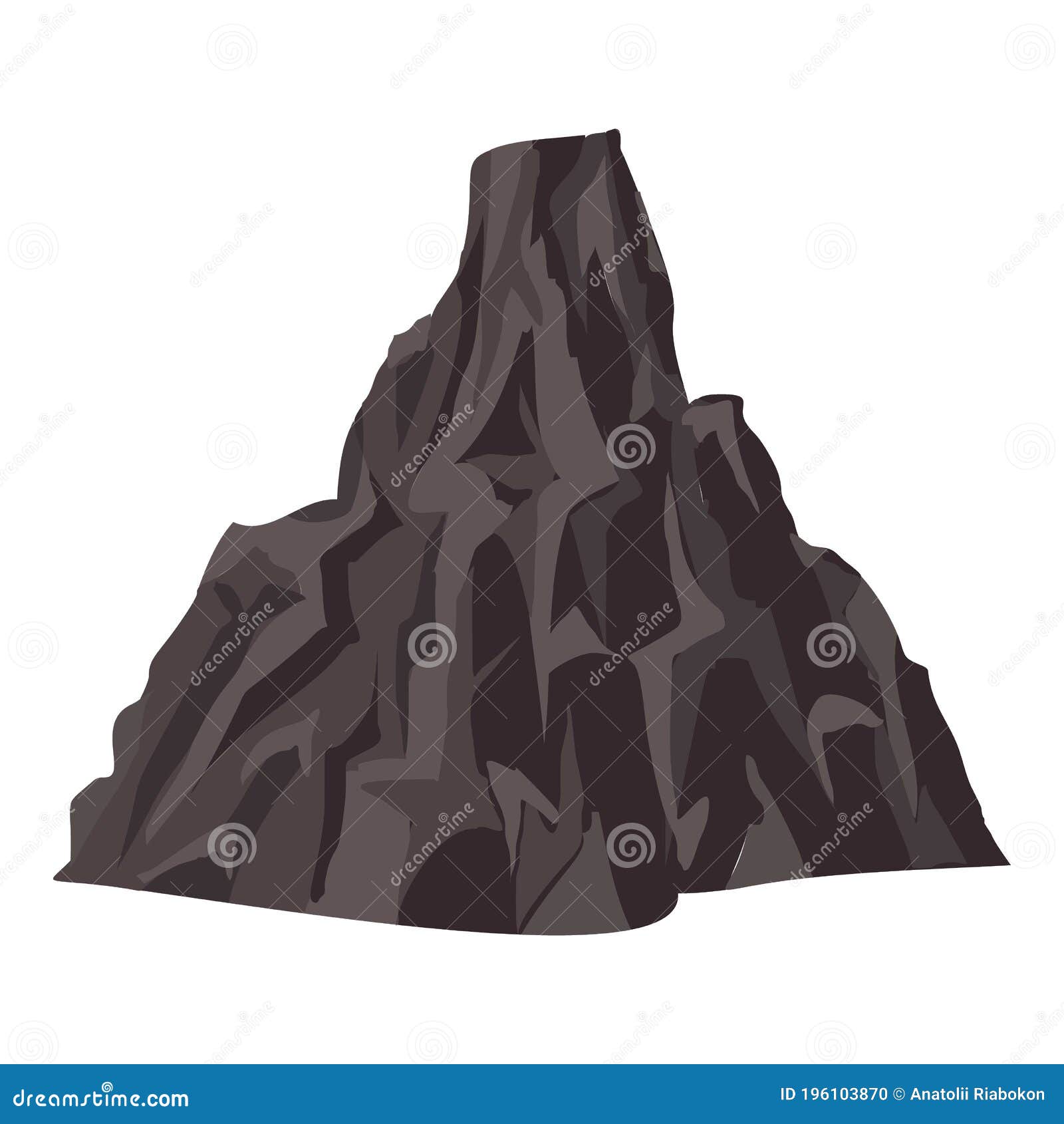 Rock Volcano Icon, Cartoon Style Stock Vector - Illustration of icon ...